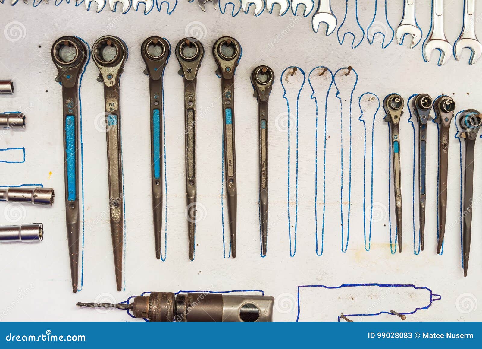 Spanner shadow board stock image. Image of plant, quick - 99028083