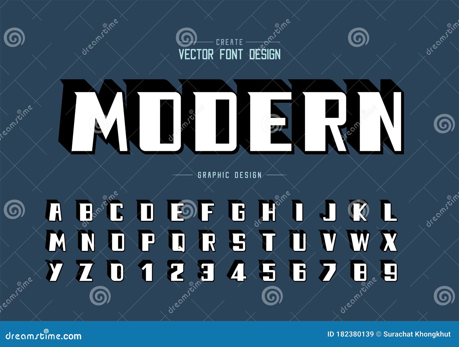 Shadow Bold Font and Alphabet Vector, Modern Typeface and Letter Number ...