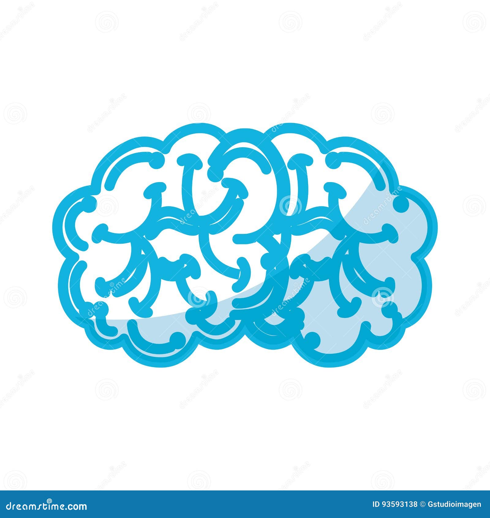 Shadow brain cartoon stock vector. Illustration of brain - 93593138