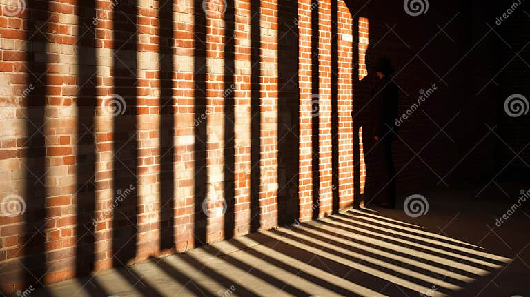Shadow brick wall vertical stock illustration. Illustration of ...