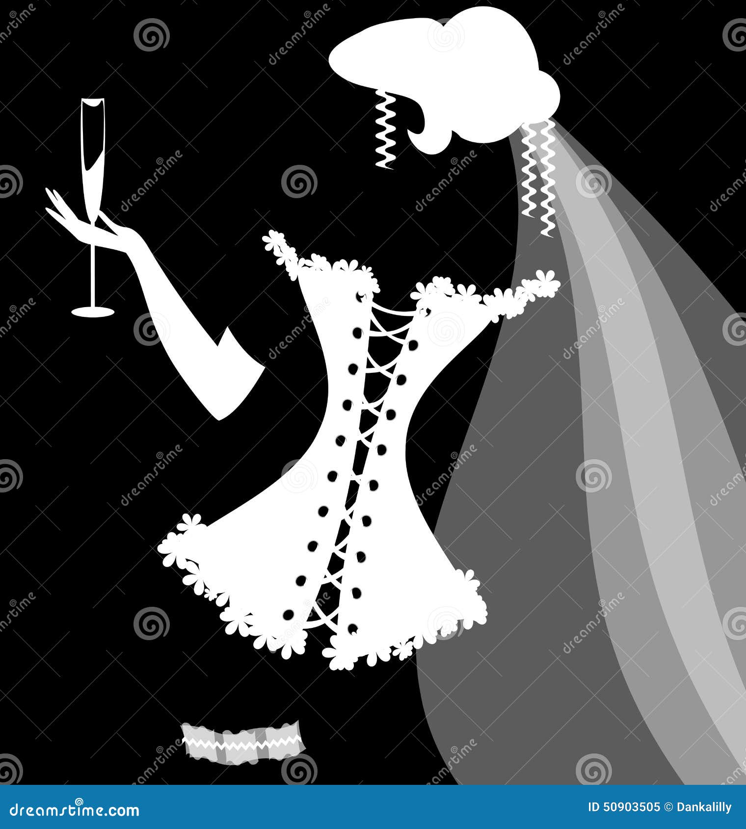 Shadow of a bride stock vector. Illustration of darkness - 50903505