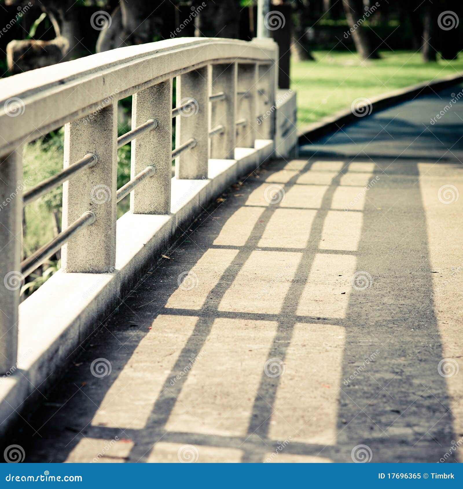 Shadow on the bridge stock image. Image of park, railing - 17696365