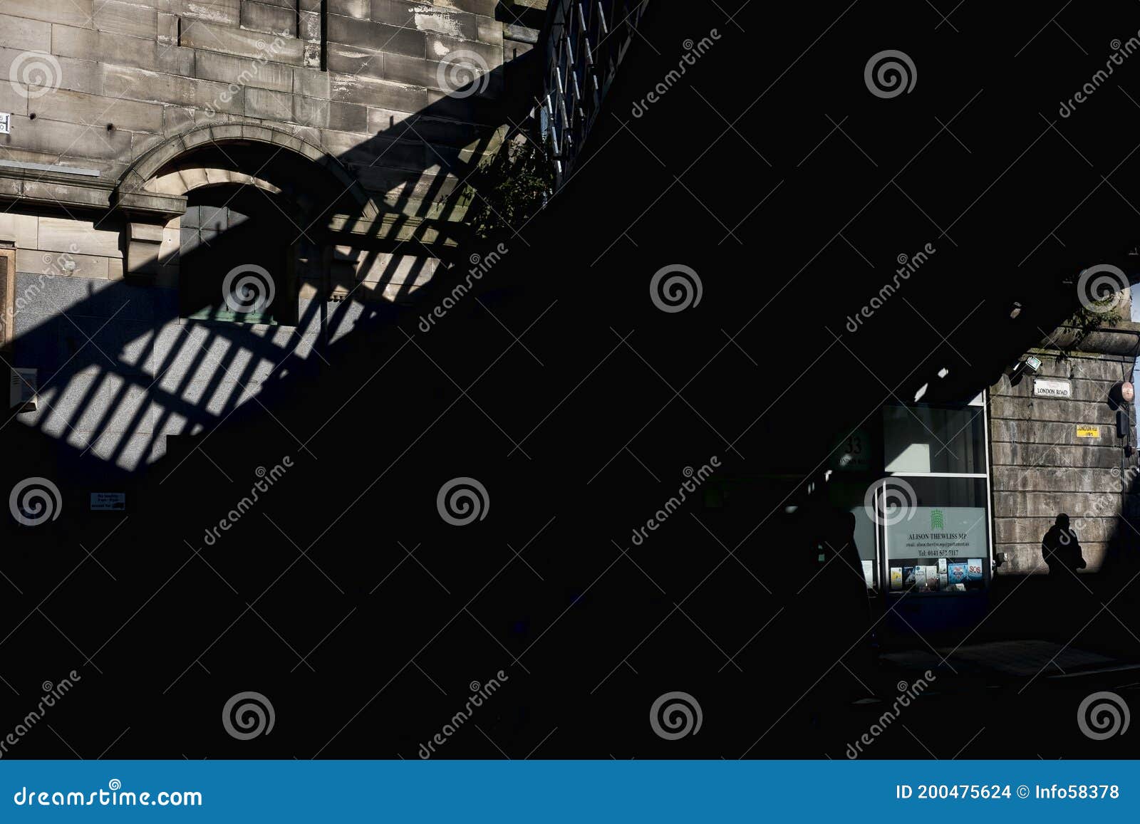The shadow of the bridge stock photo. Image of monochrome - 200475624