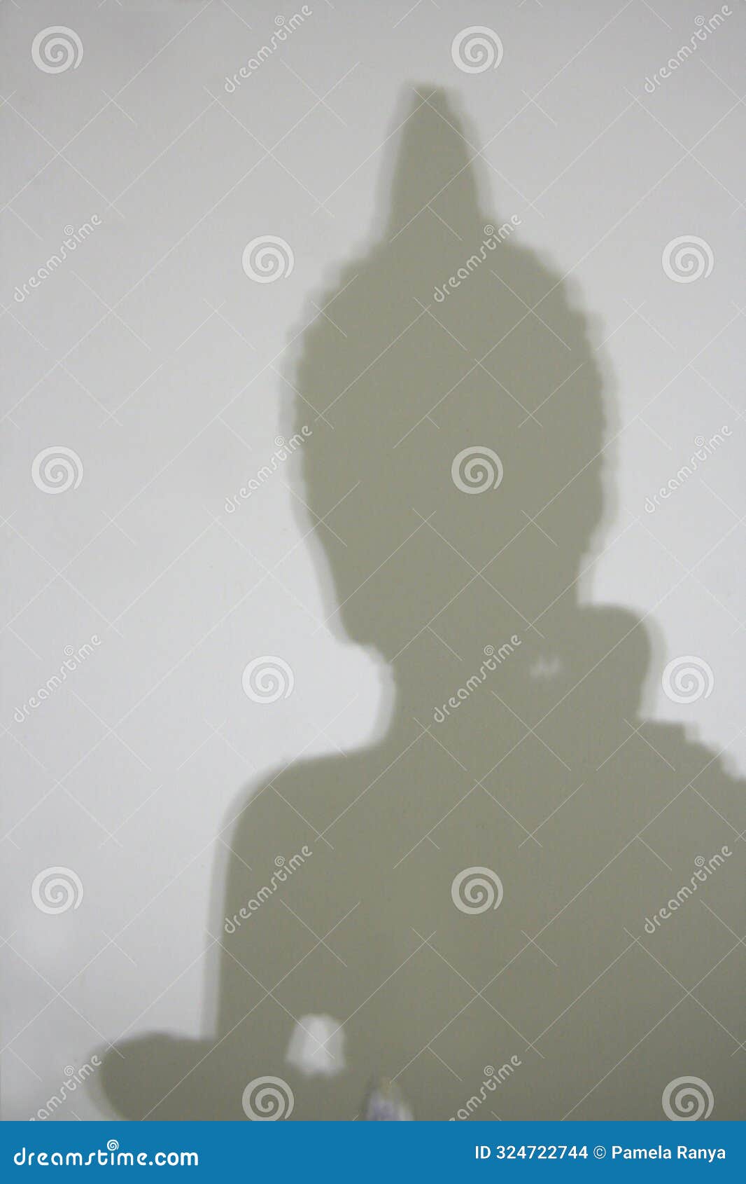 Shadow of a Buddha Statue on a White Wall. Stock Photo - Image of ...