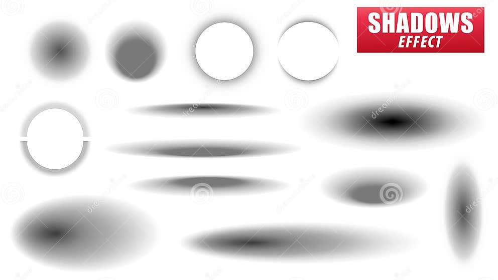 Set Realistic Shadow Effect Isolated - 3d Illustration. Stock ...