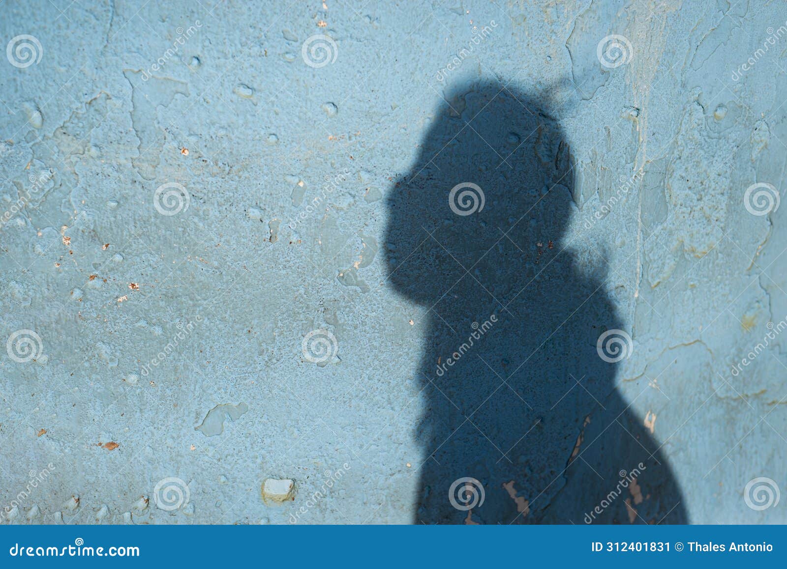 Shadow Cast on a Wall by an Unidentified Person Stock Image - Image of ...
