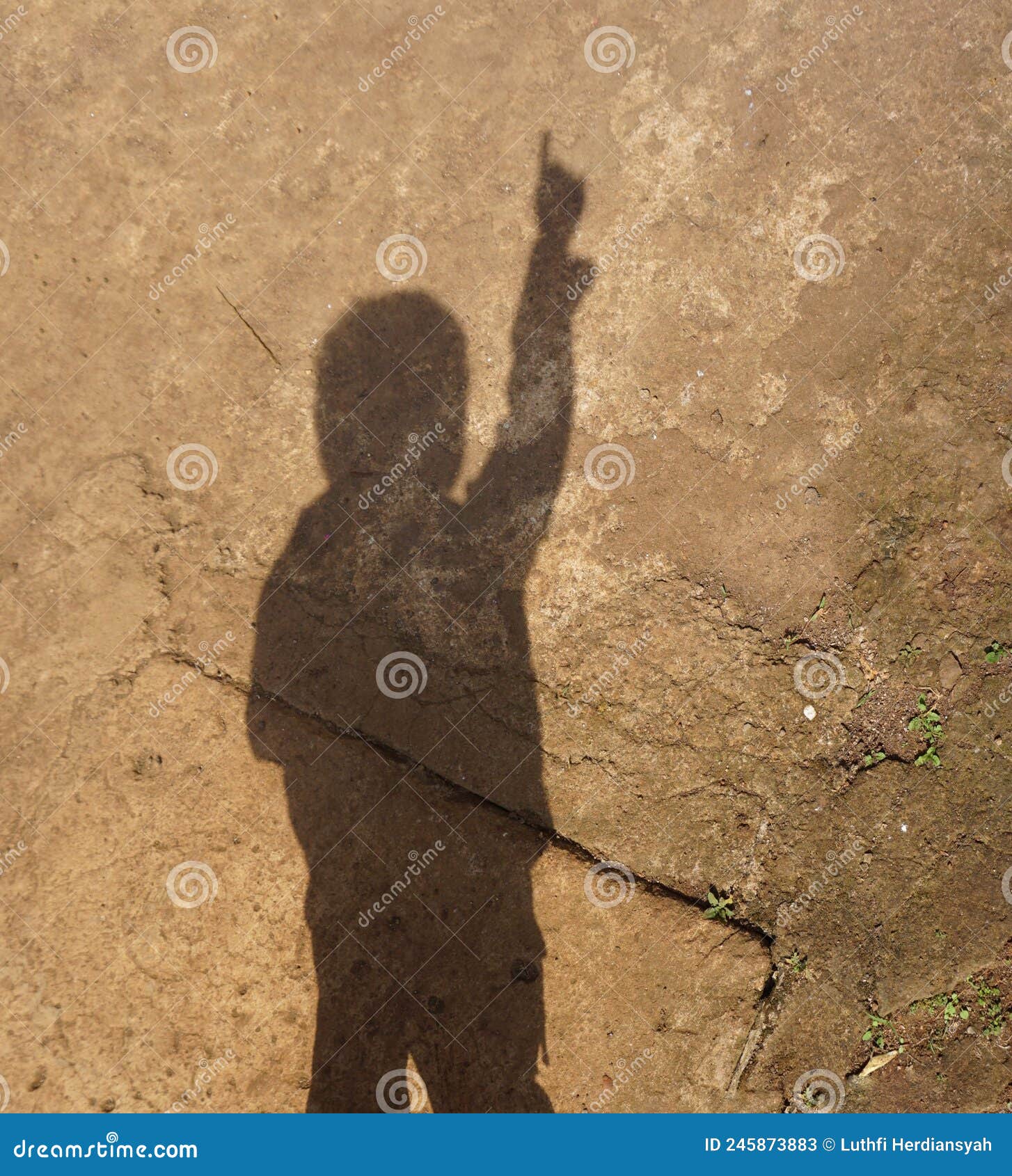The Shadow of a Child Pointing in the Morning Stock Image - Image of ...