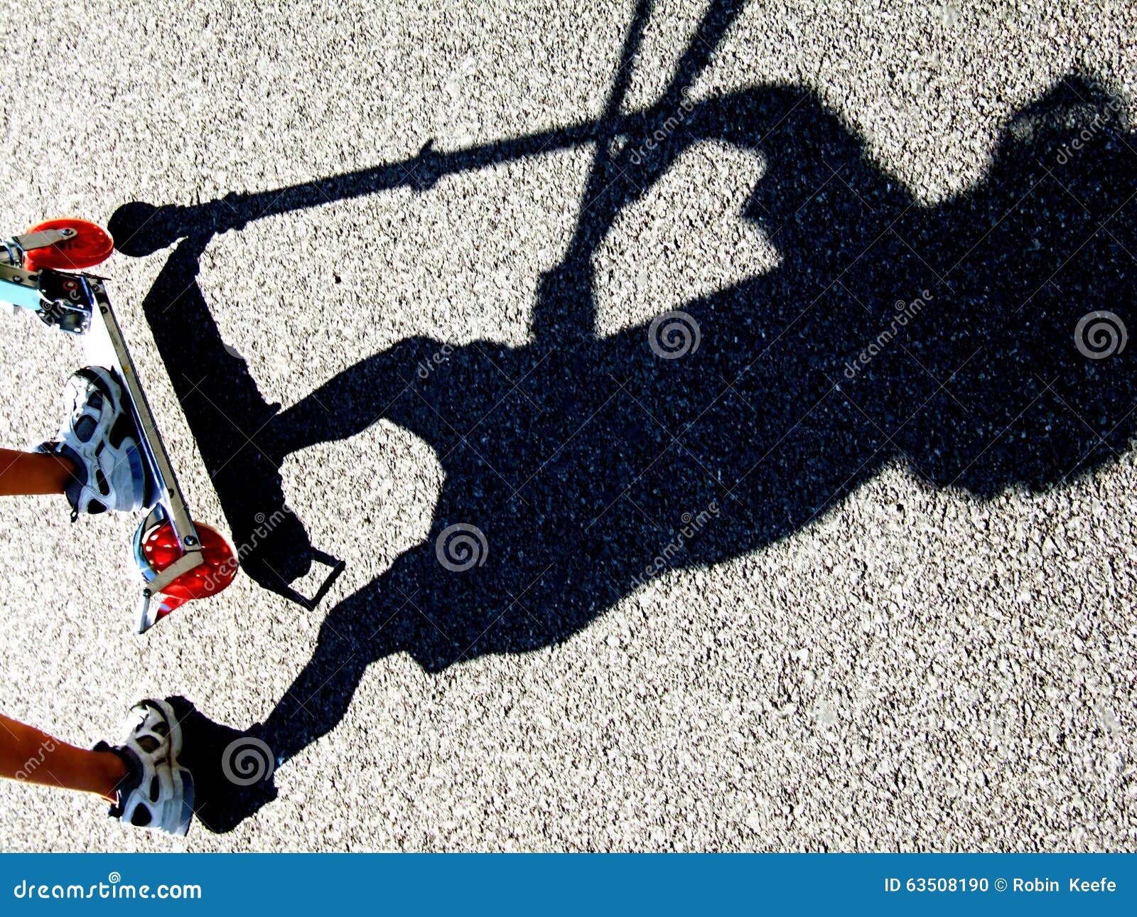 Shadow of a Child Riding a Scooter Stock Photo - Image of side, toys ...