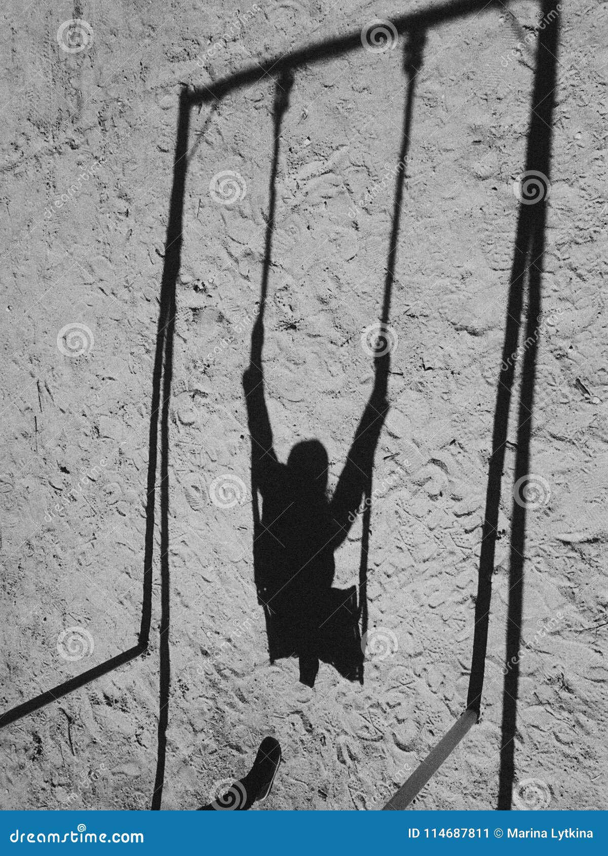 The Shadow of a Child on a Swing Stock Image - Image of relax, child ...