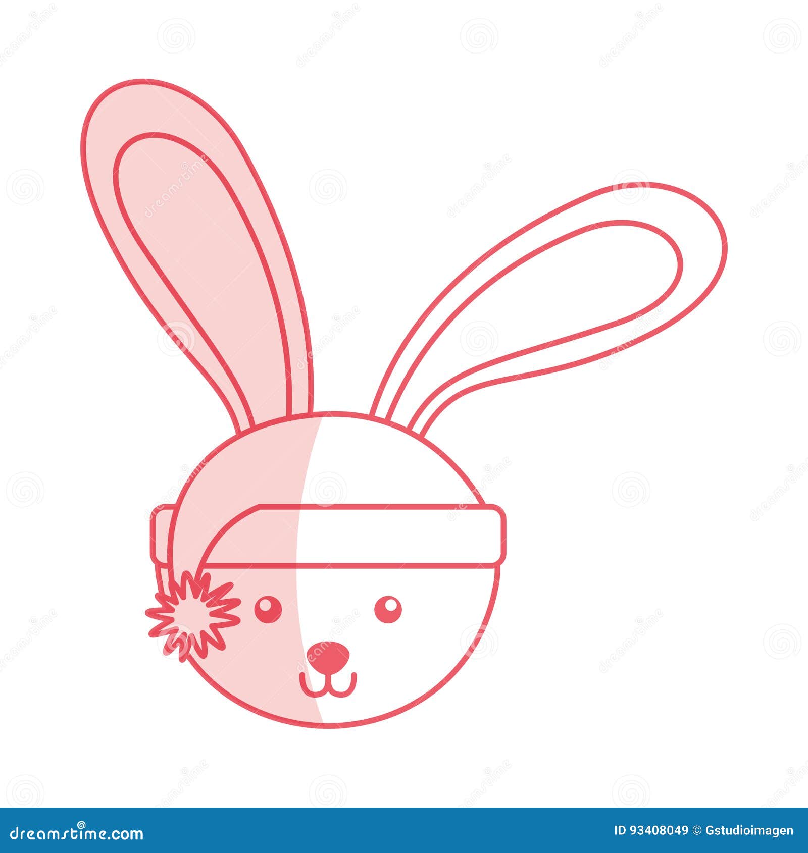 Shadow Christmas Rabbit Face Cartoon Stock Vector - Illustration of ...