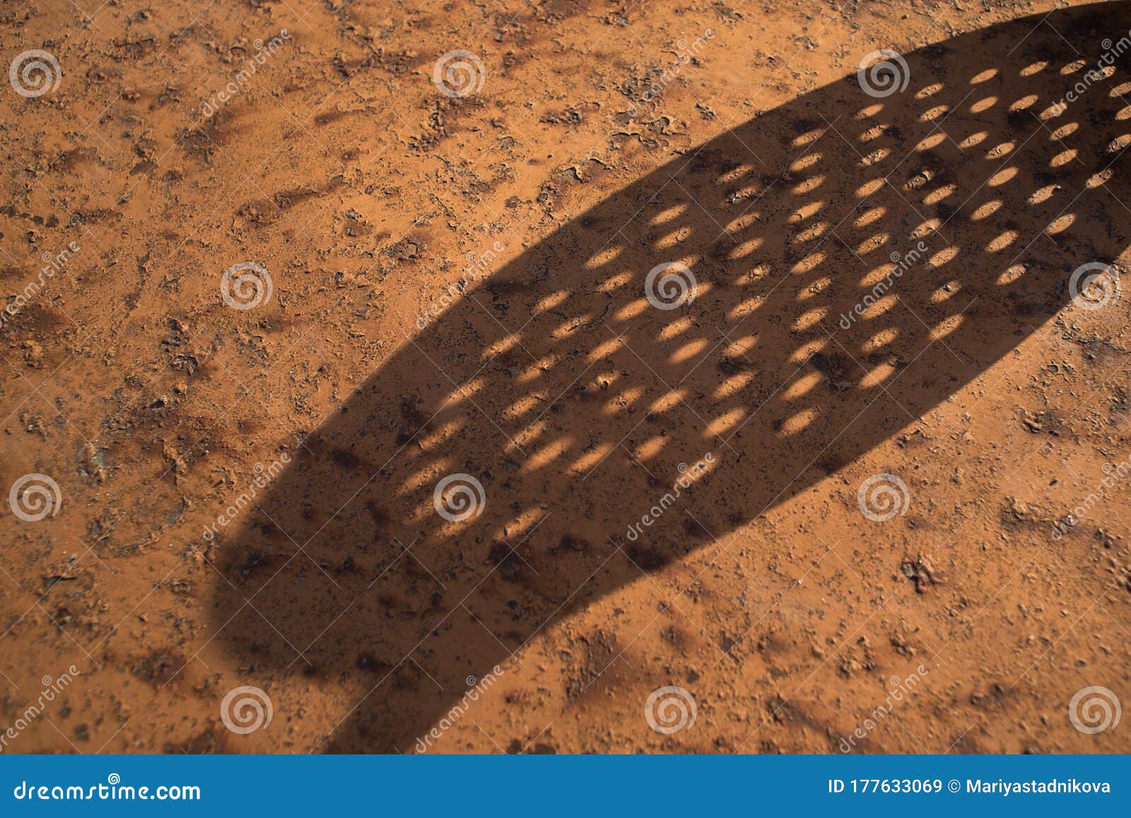 A Shadow from a Circle with Holes on the Texture Surface Stock Image ...