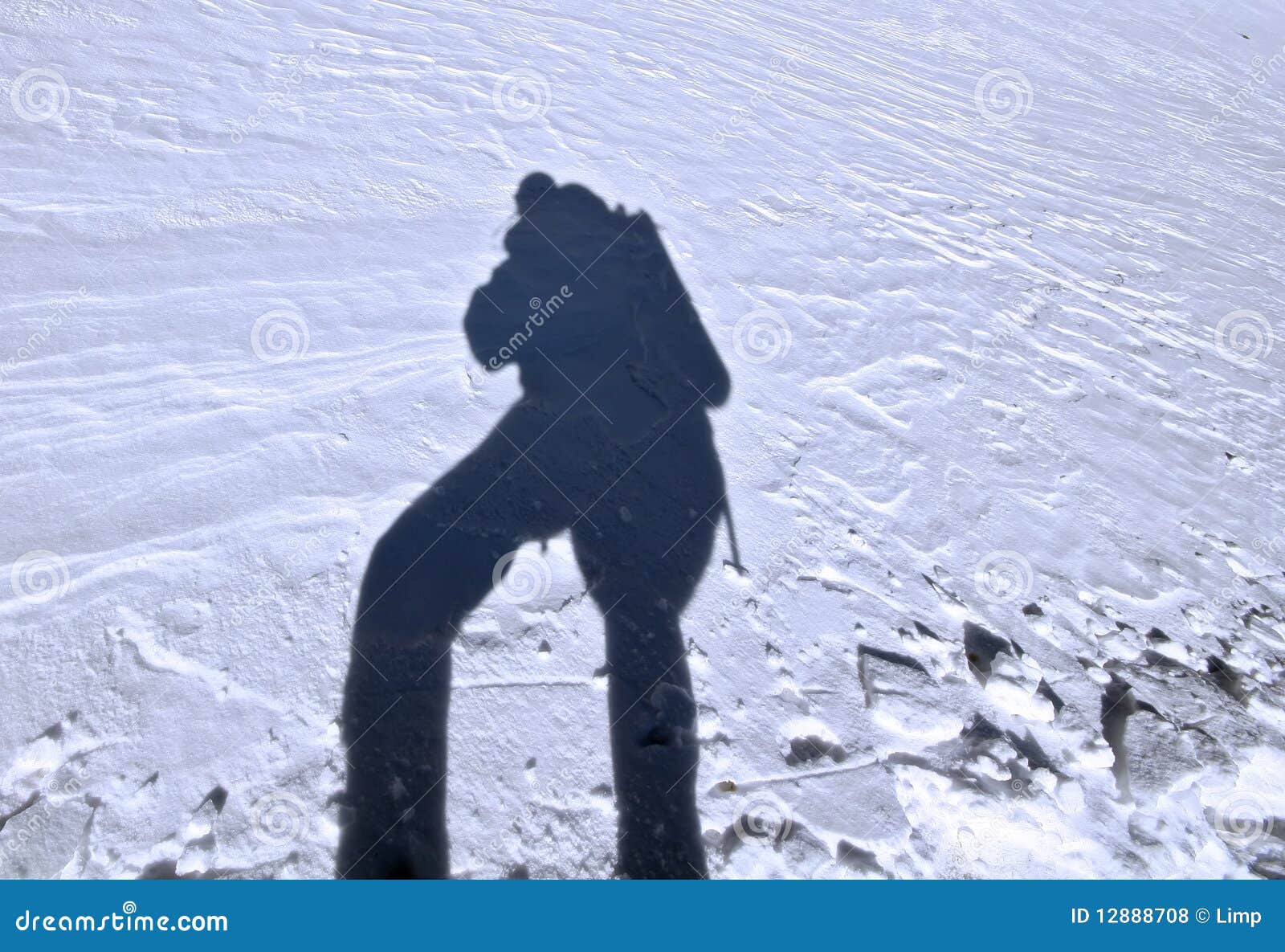 Shadow of Climber at the Snow Surfase, Caucasus Stock Photo - Image of ...