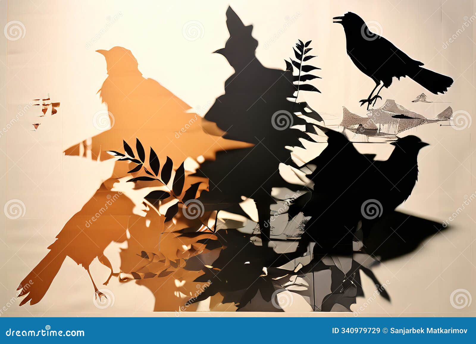 Shadow Collage Use Photogram To Create a Collage of Different Sh Stock ...