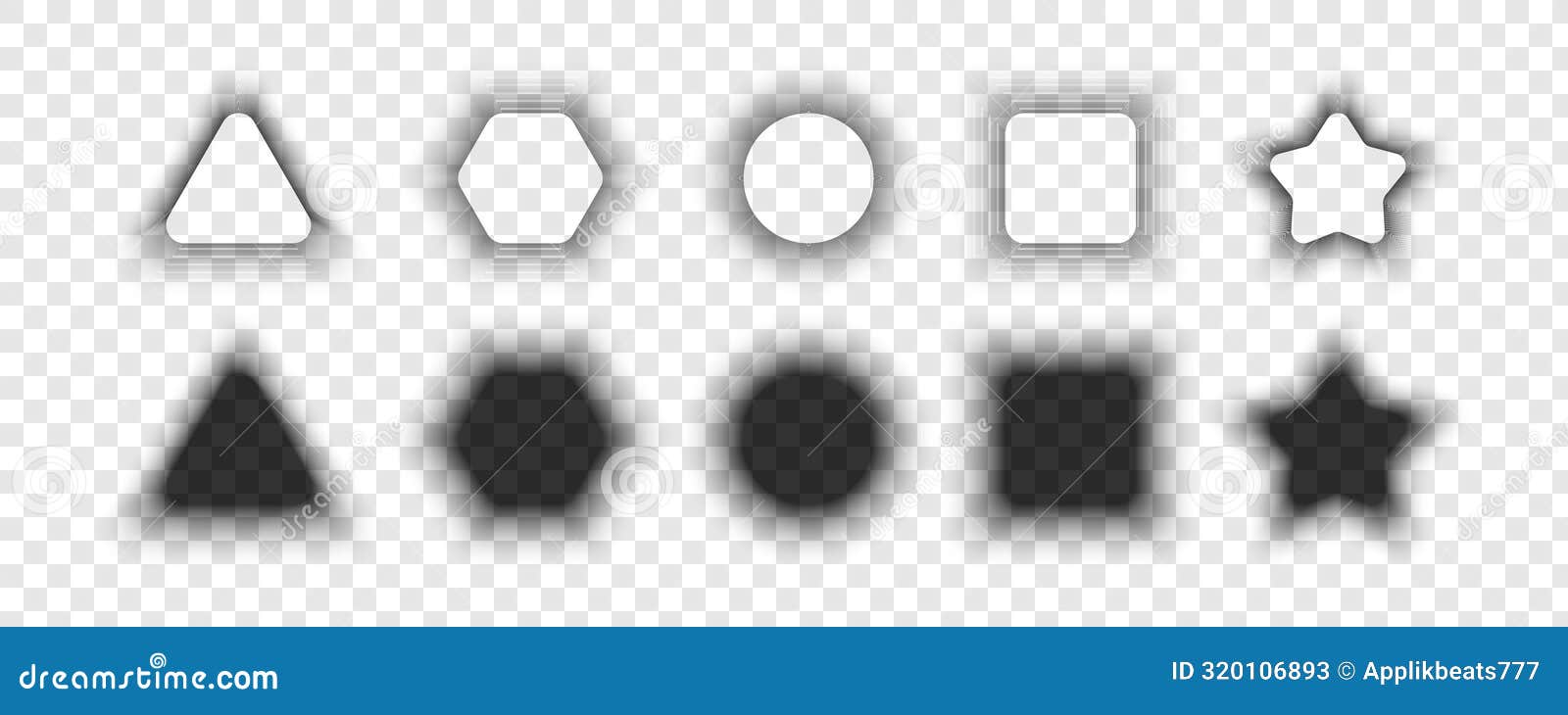 Shadow Collection. Realistic Shadow with Soft Edges Different Shapes ...