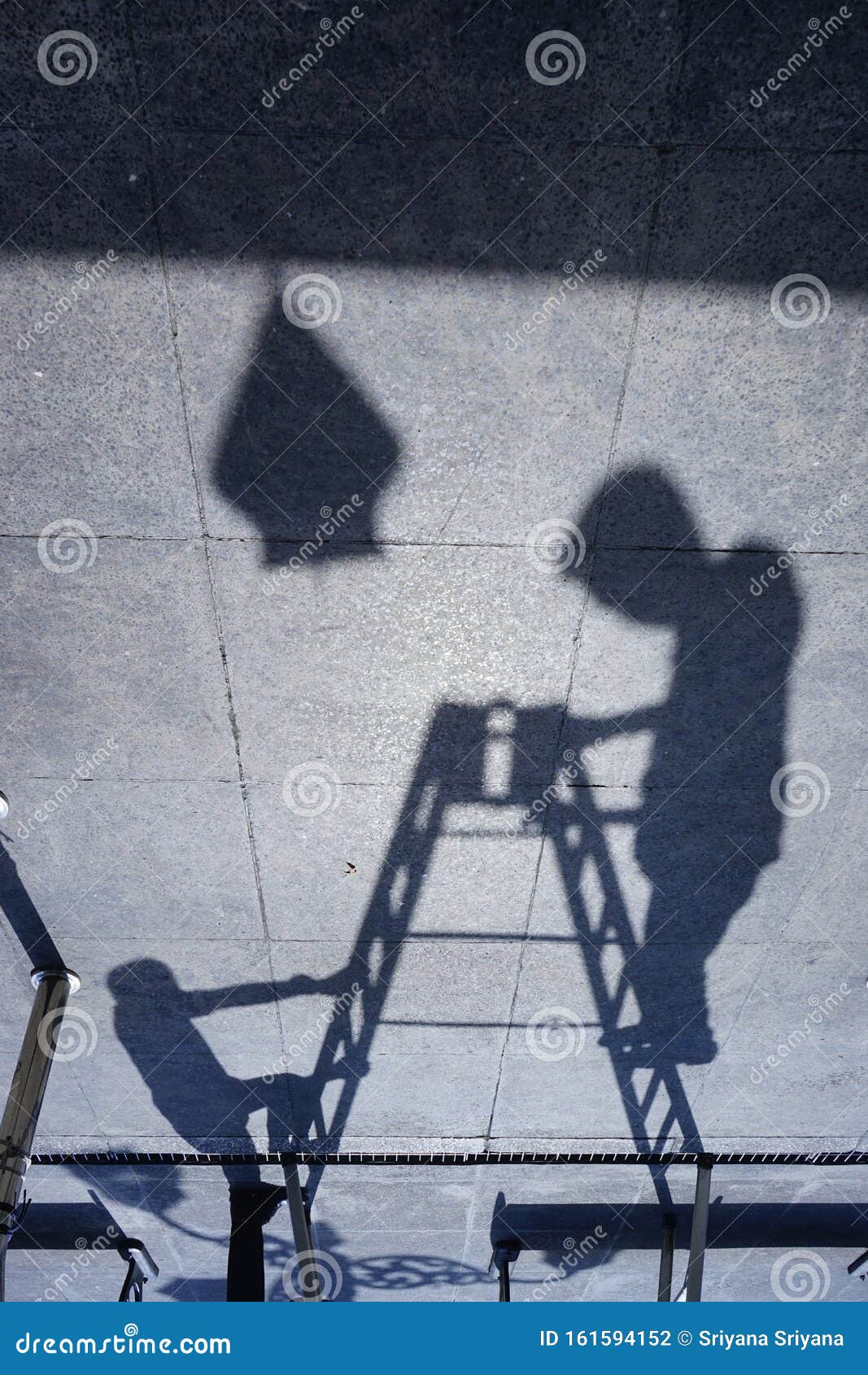 Shadow of a Couple of Worker Cooperation in Working Stock Photo - Image ...
