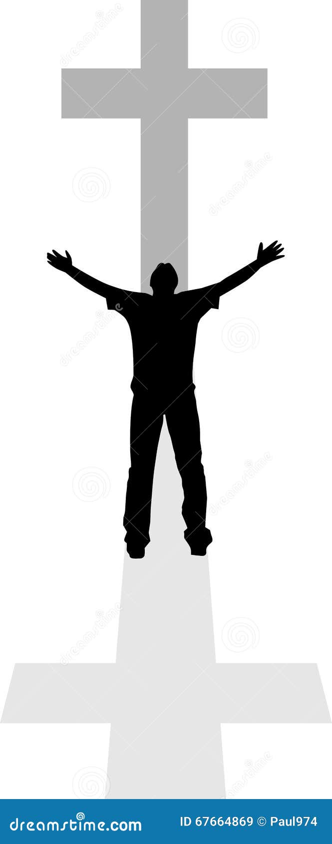 Shadow of cross stock vector. Illustration of spirituality - 67664869