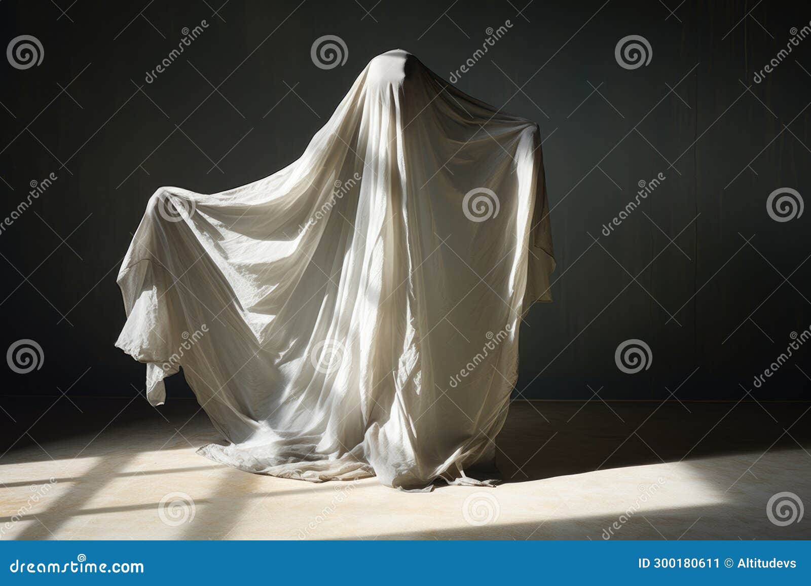 Shadow of a Crumpled Cloth Appearing Like a Ghost Stock Image - Image ...