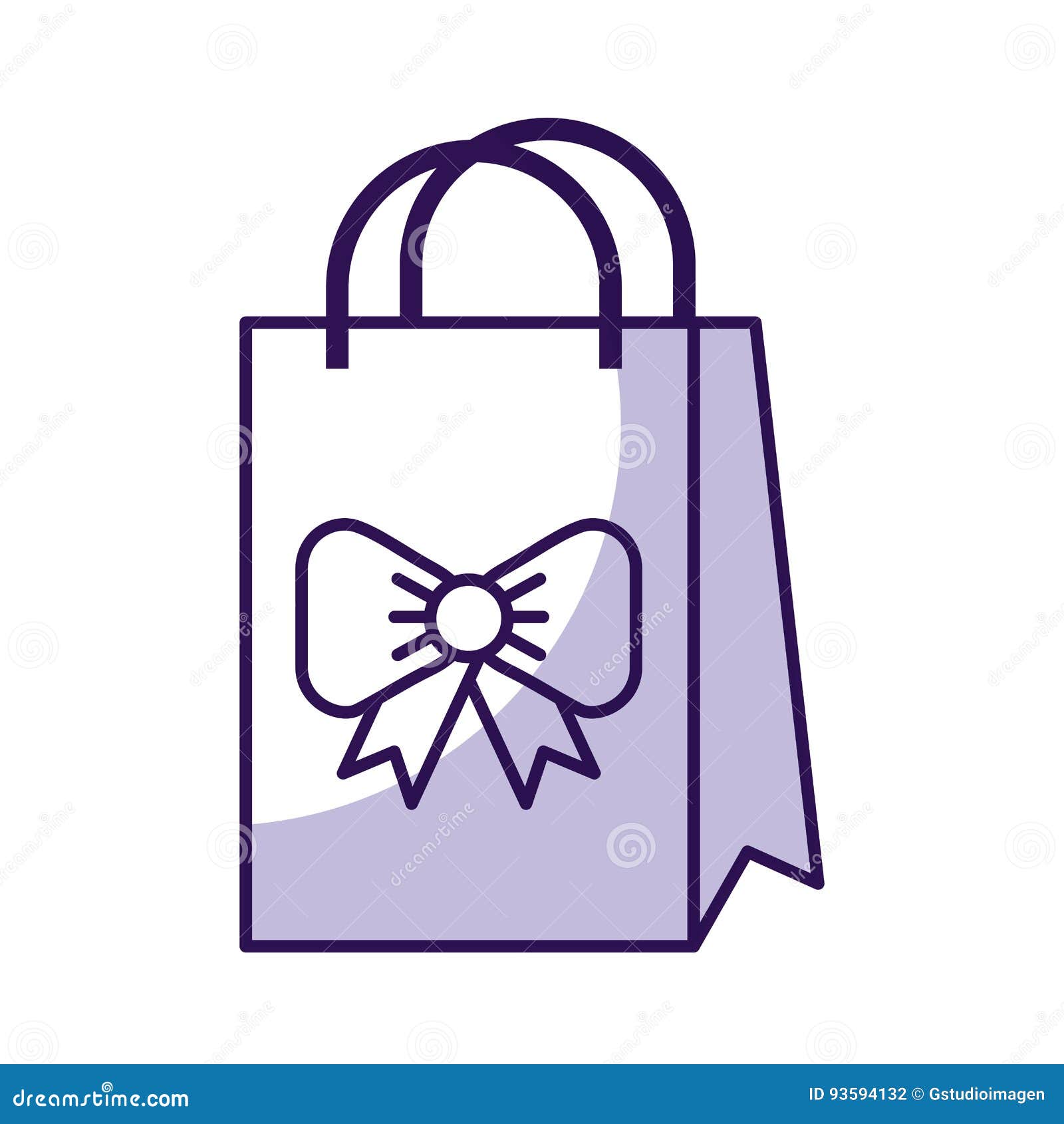 Shadow Cute Gift Bag Cartoon Stock Vector - Illustration of purple ...