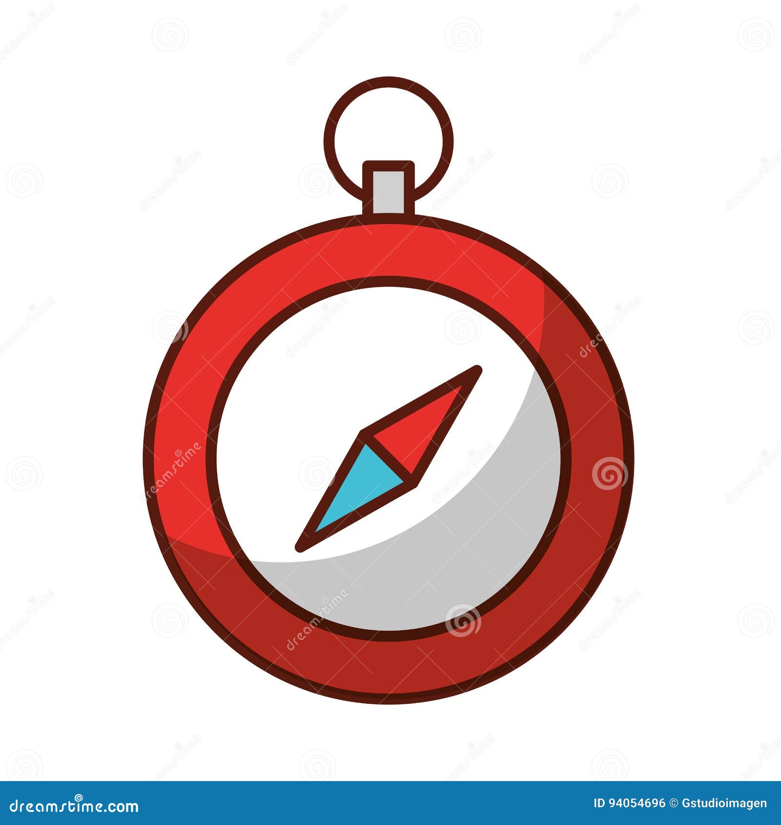 Shadow cute red compass stock vector. Illustration of longitude - 94054696
