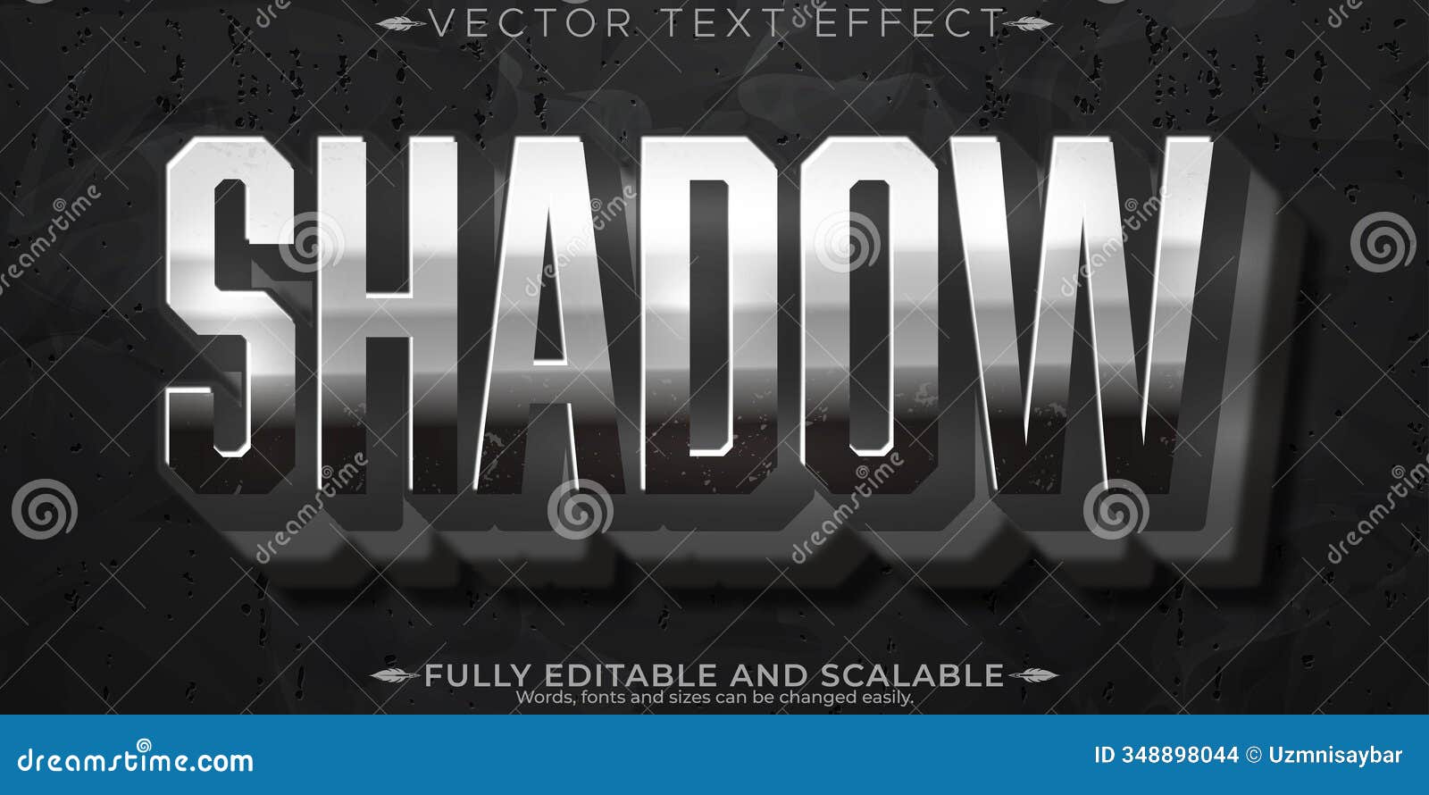 Shadow Ditable Text Effect Vintage, 3d Dark and Shade Font Style Stock ...