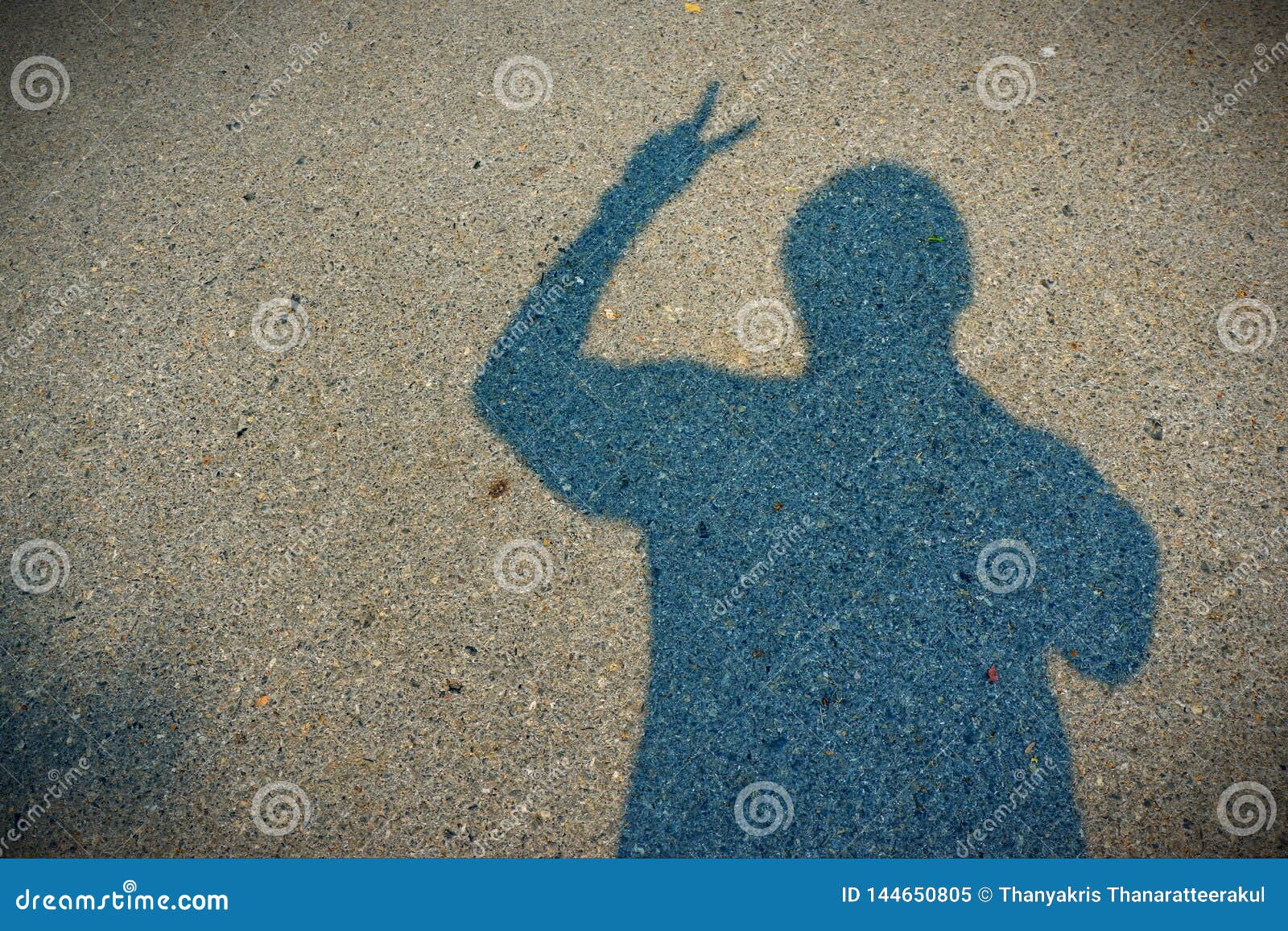 The Shadow that is Doing the Gesture. Stock Image - Image of little ...