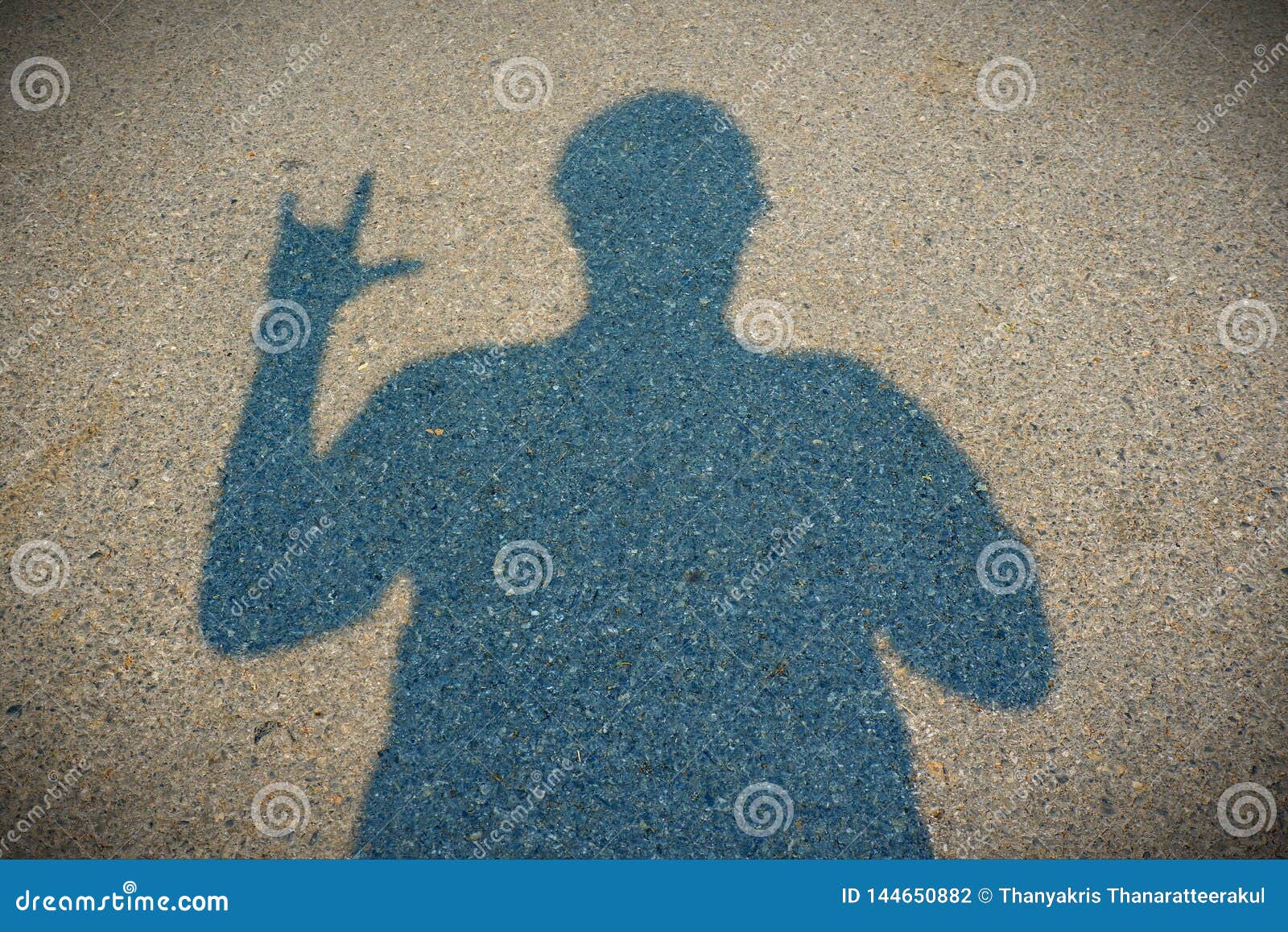 The Shadow that is Doing the Gesture. Stock Photo - Image of action ...