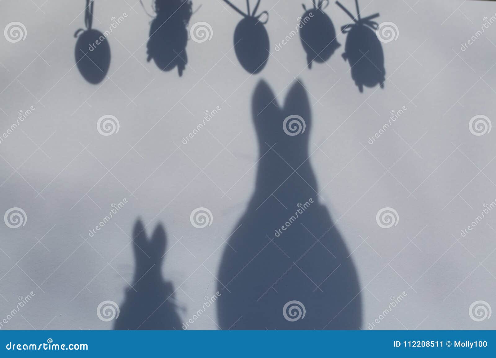 Shadow of Easter Eggs, and Easter Bunny, Background Stock Image - Image ...