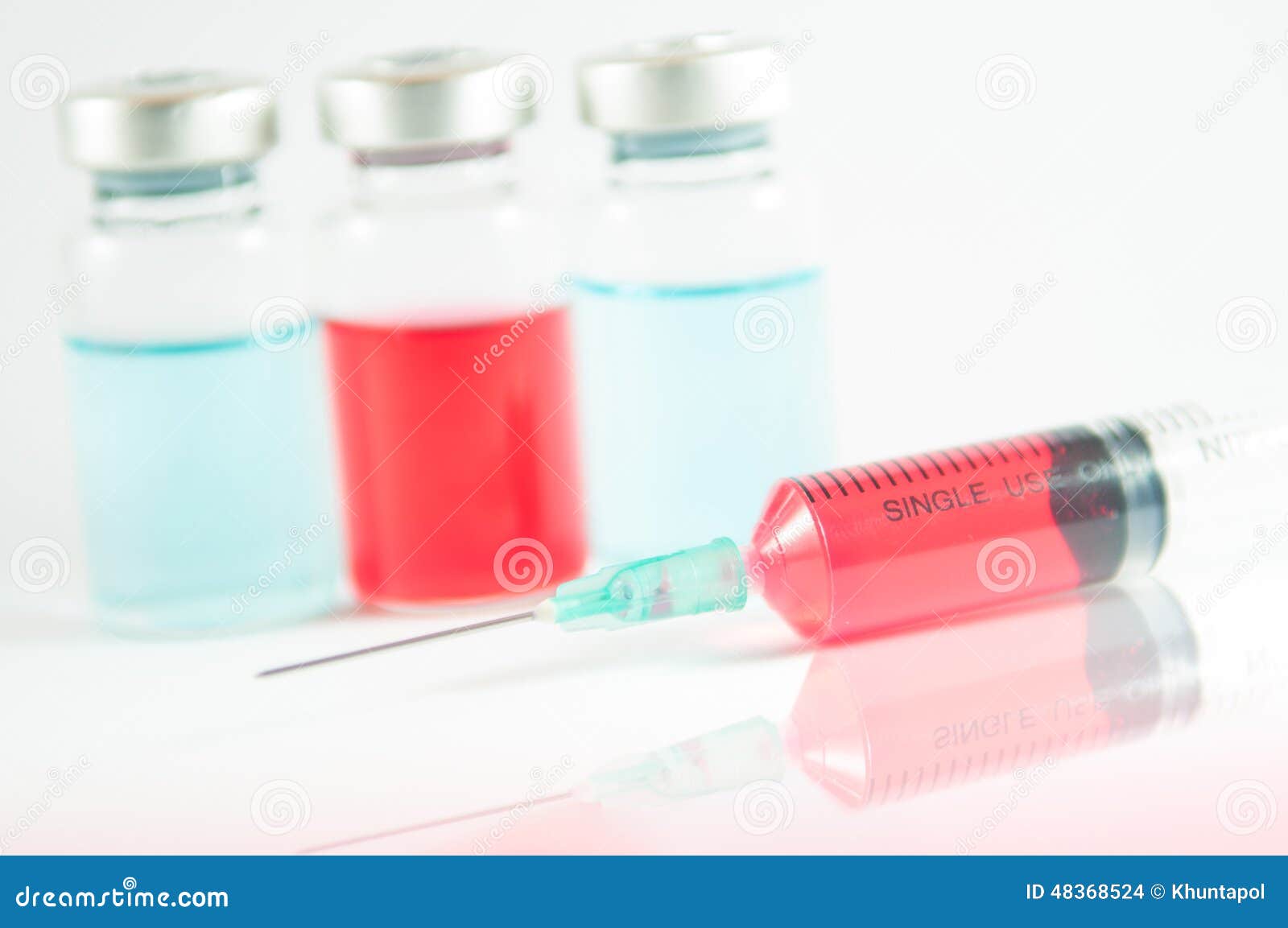 Shadow Effect of Disposable Syringe and Injection Vial Stock Photo ...