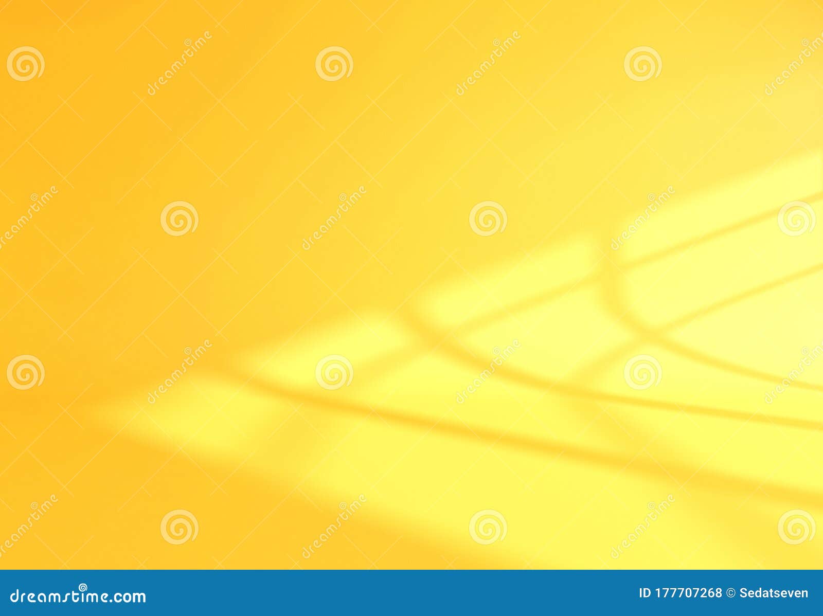 Sunlight Reflection on Curved Yellow Surface and Wall Background 3D ...