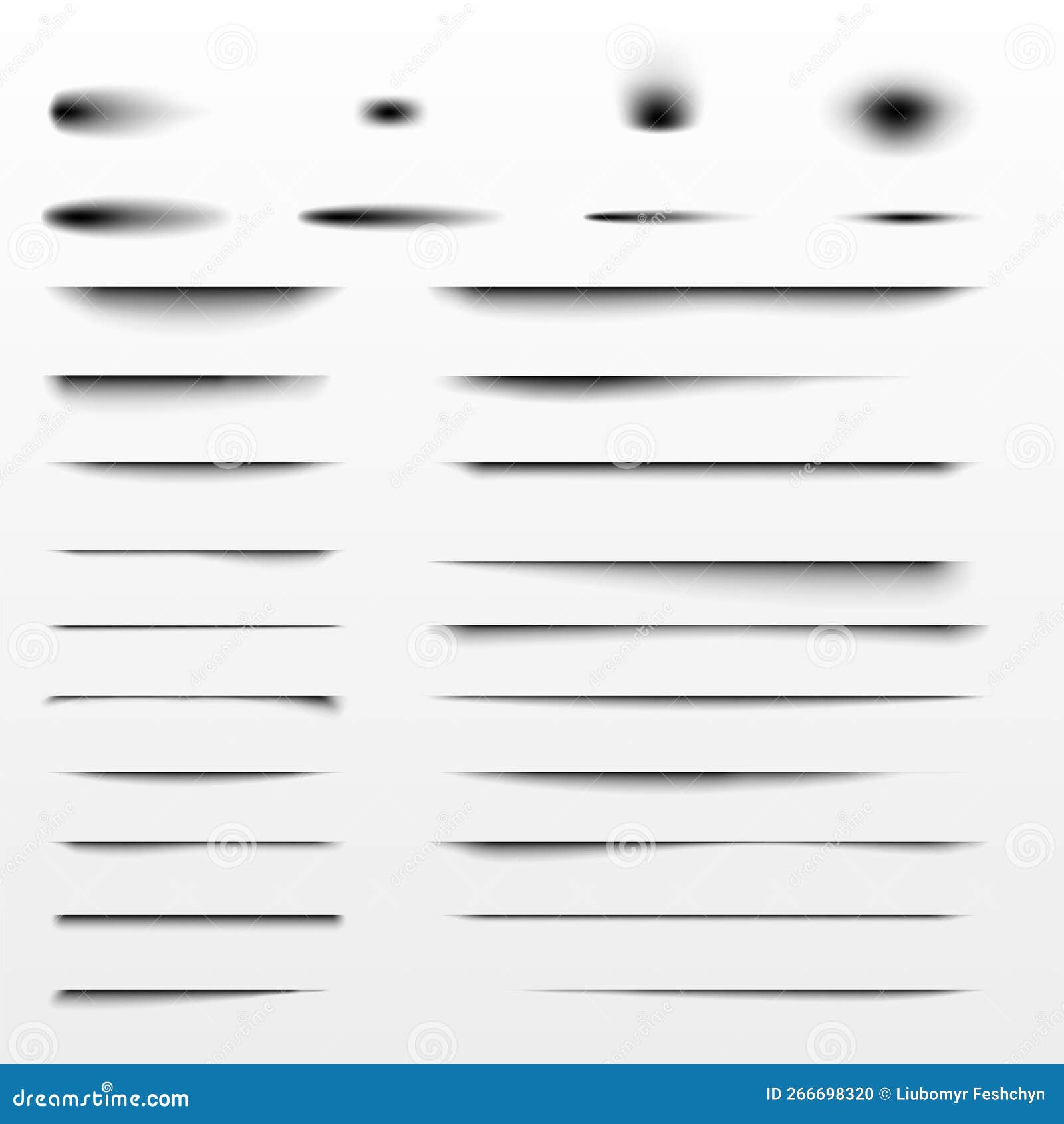 Shadow Effect Set. Realistic Blurred Edges Shadows of Isolated ...