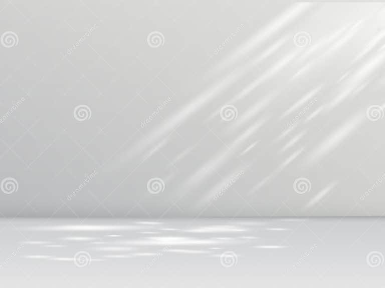 Shadow Effect on White Wall in Room, Sunbeams Reflection, Blurred Soft ...