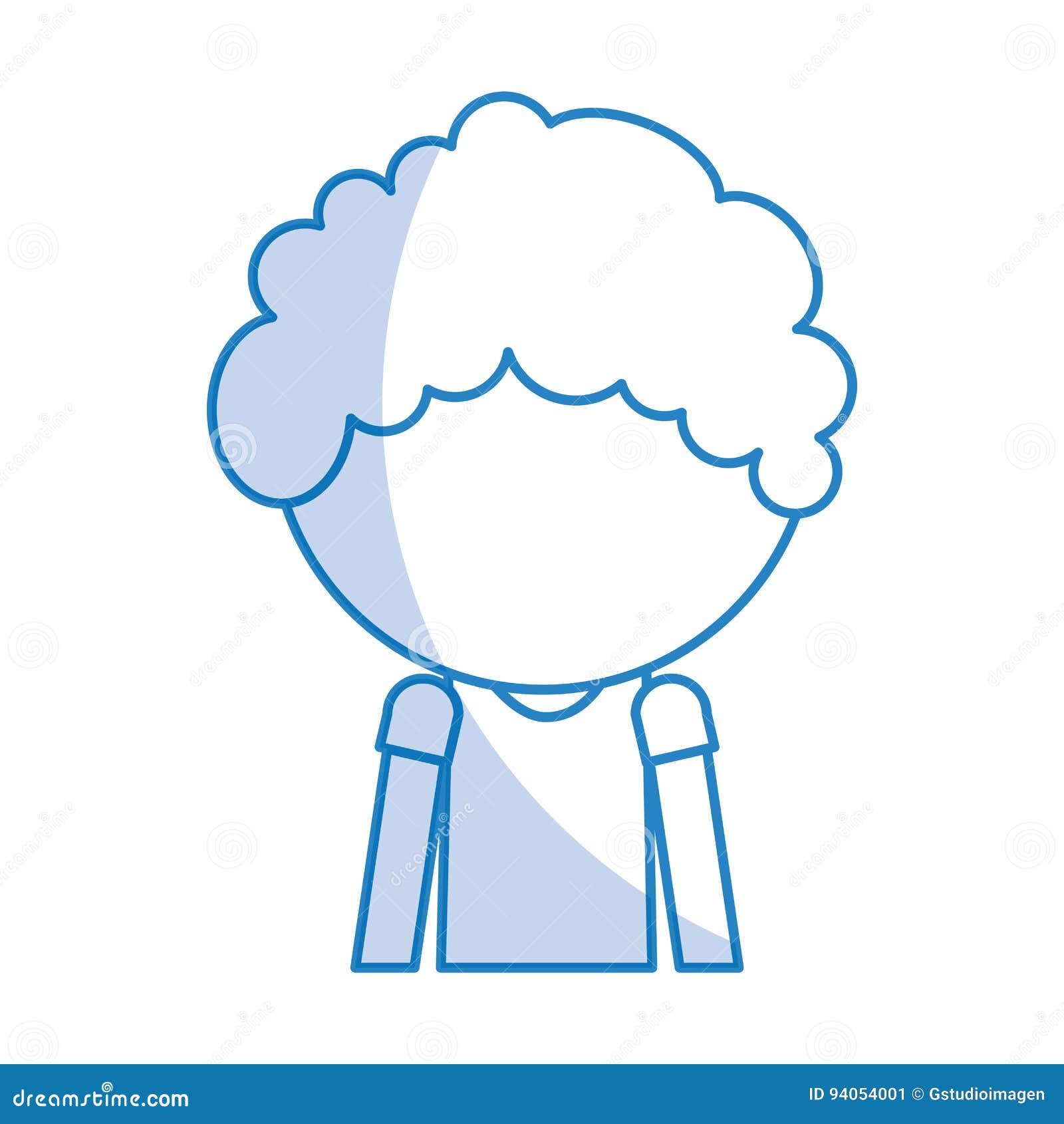 Shadow Faceless Cute Little Girl Cartoon Vector Illustration ...