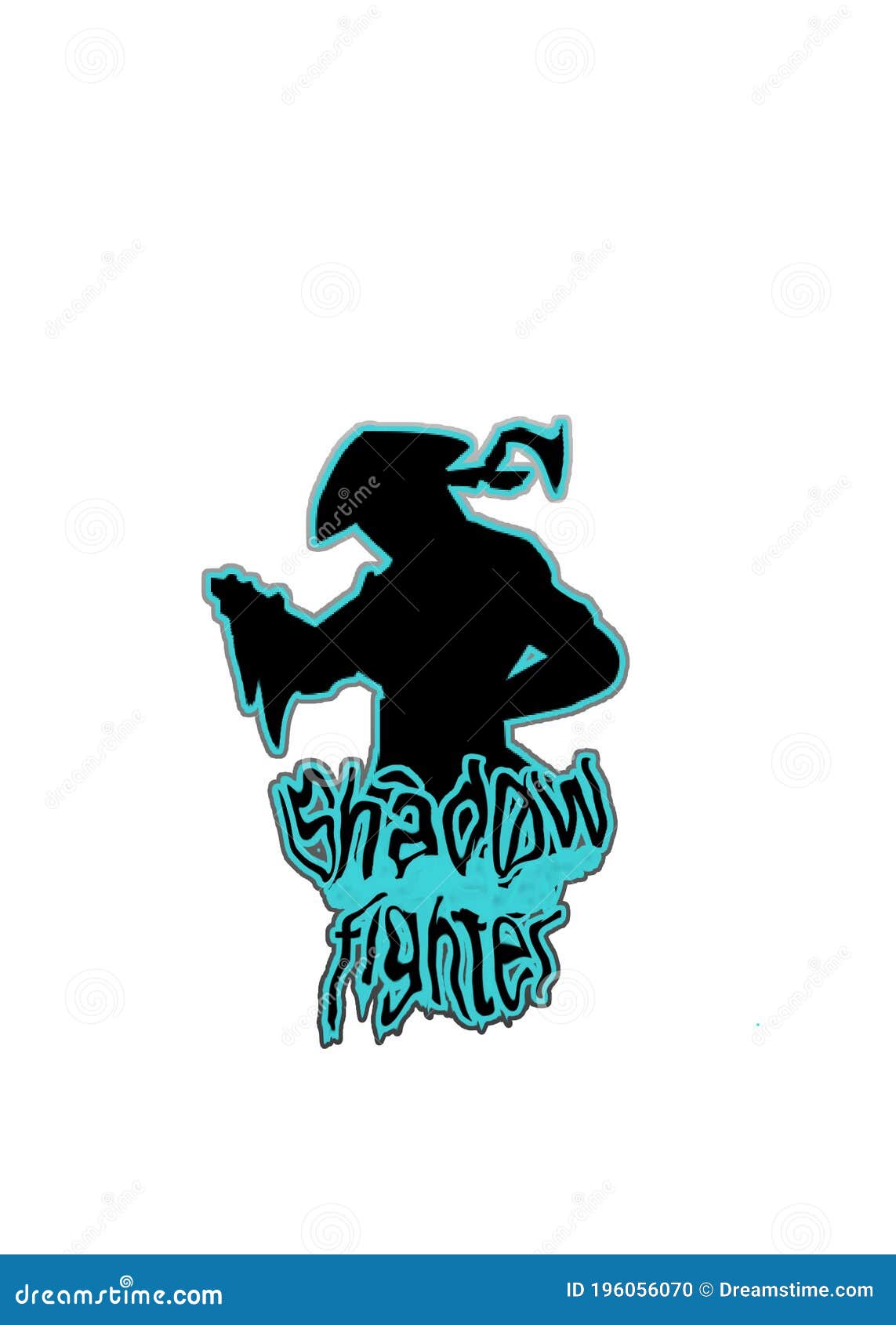 Shadow fighter logo stock illustration. Illustration of font - 196056070