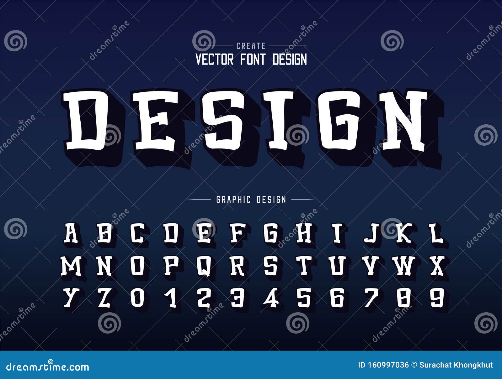 Shadow Font and Cartoon Alphabet Vector, Typeface and Number Design ...