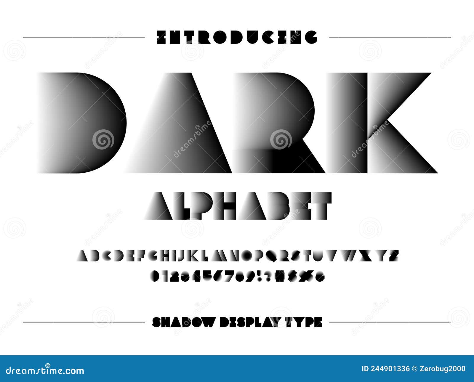 Shadow font stock vector. Illustration of typeset, shadow - 244901336