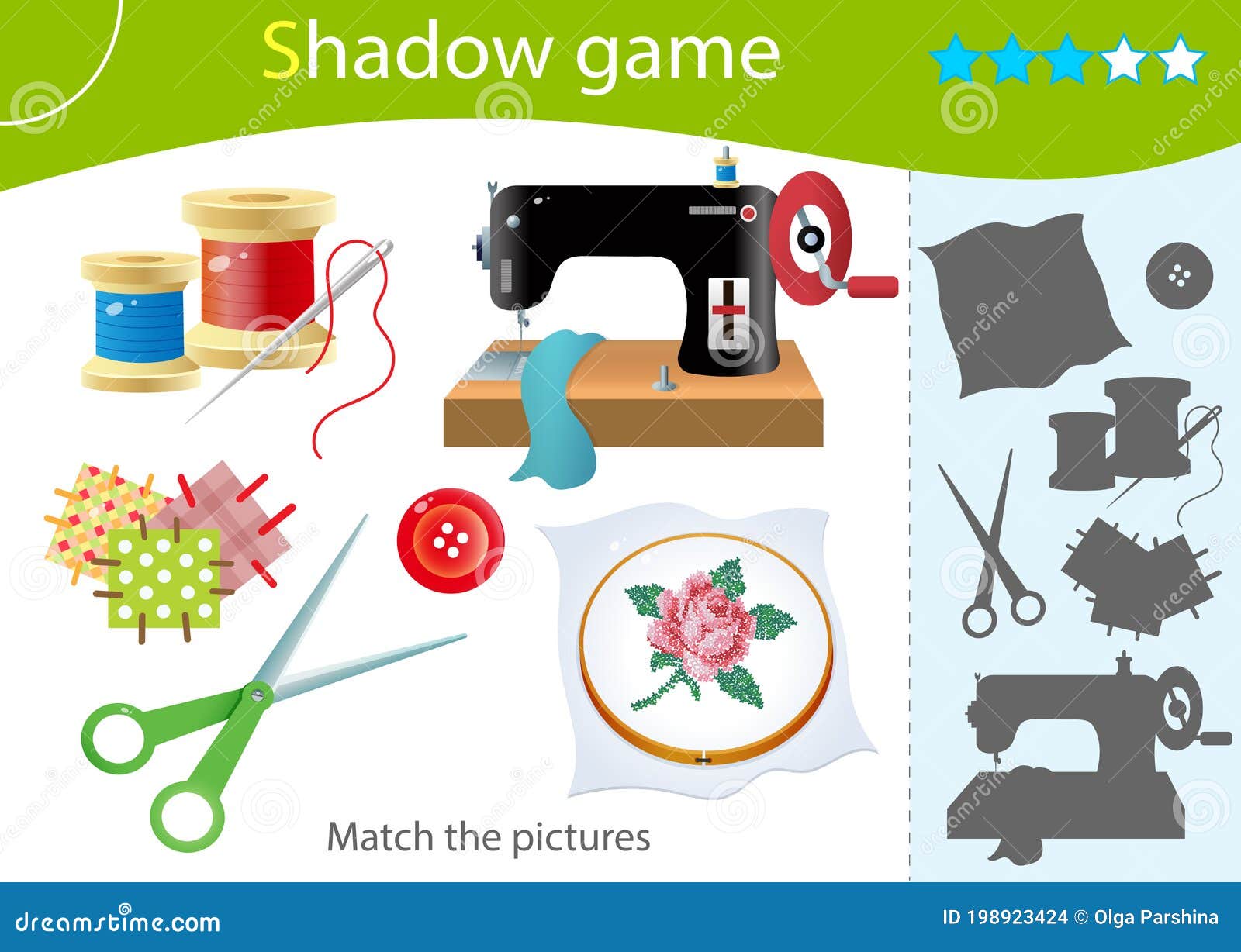 Shadow Game for Kids. Match the Right Shadow Stock Vector ...