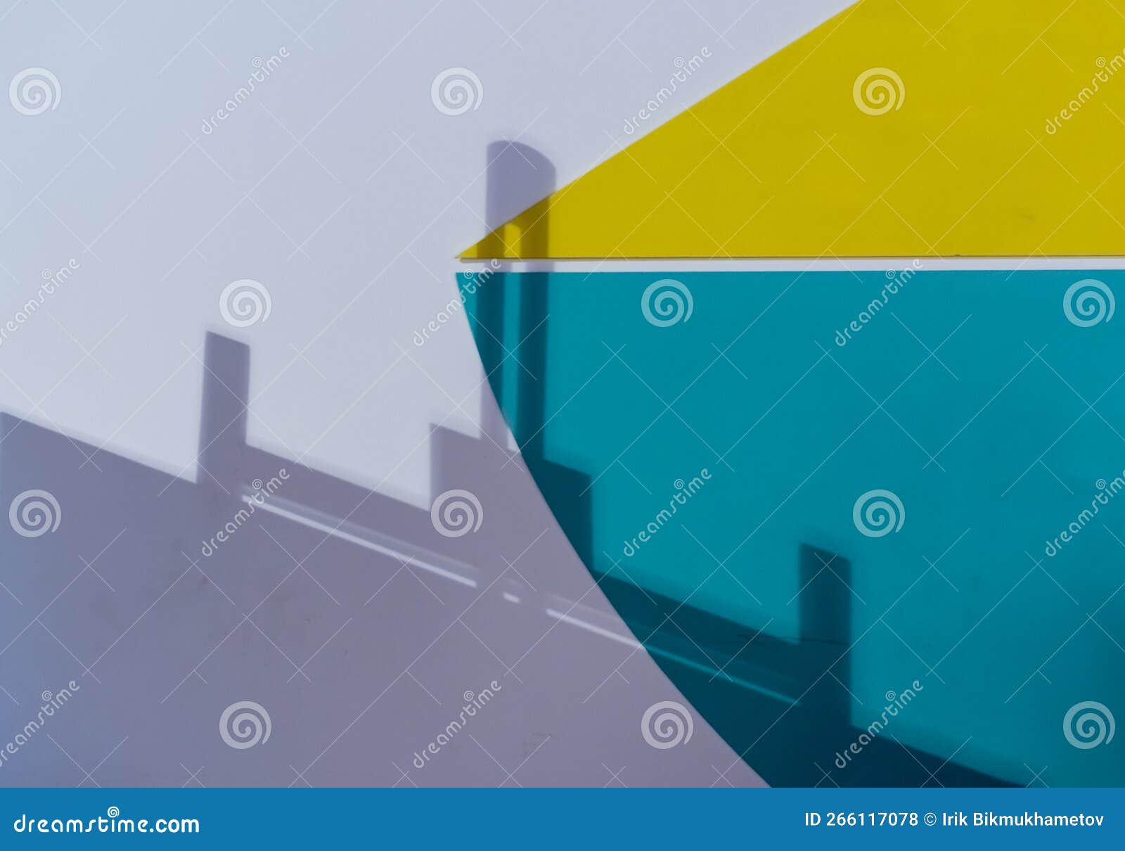 Shadow of Geometric Figures on Colorful Wall Stock Photo - Image of ...