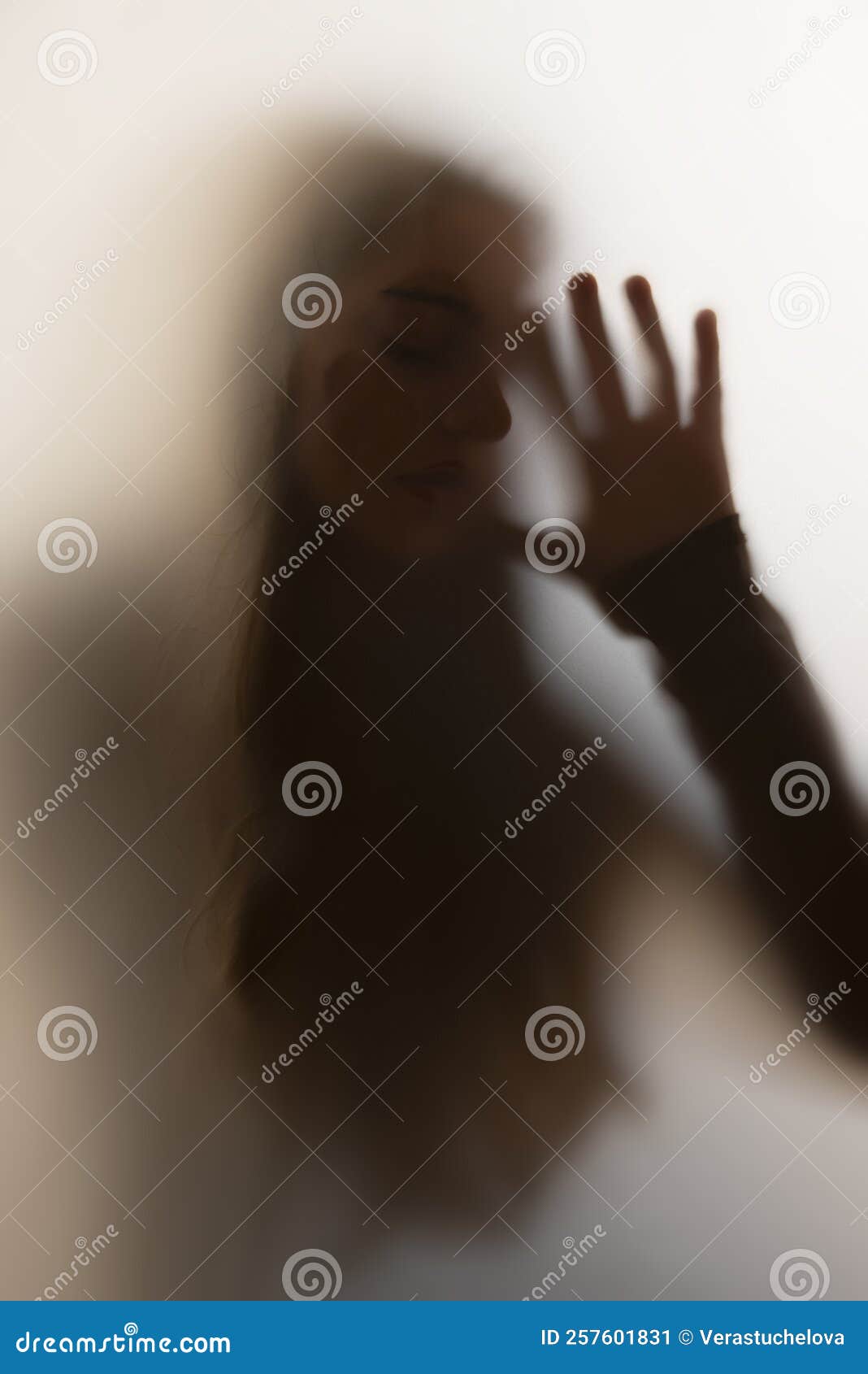 A Shadow of a Girl Behind Transparent Paper Stock Image - Image of ...