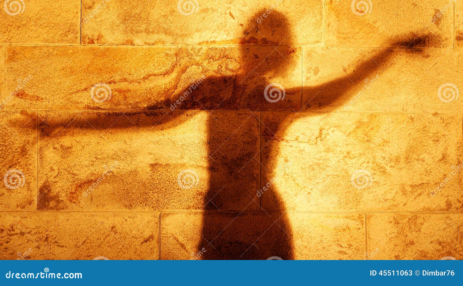 Shadow of a Girl on a Stone Wall Stock Image - Image of rustic ...