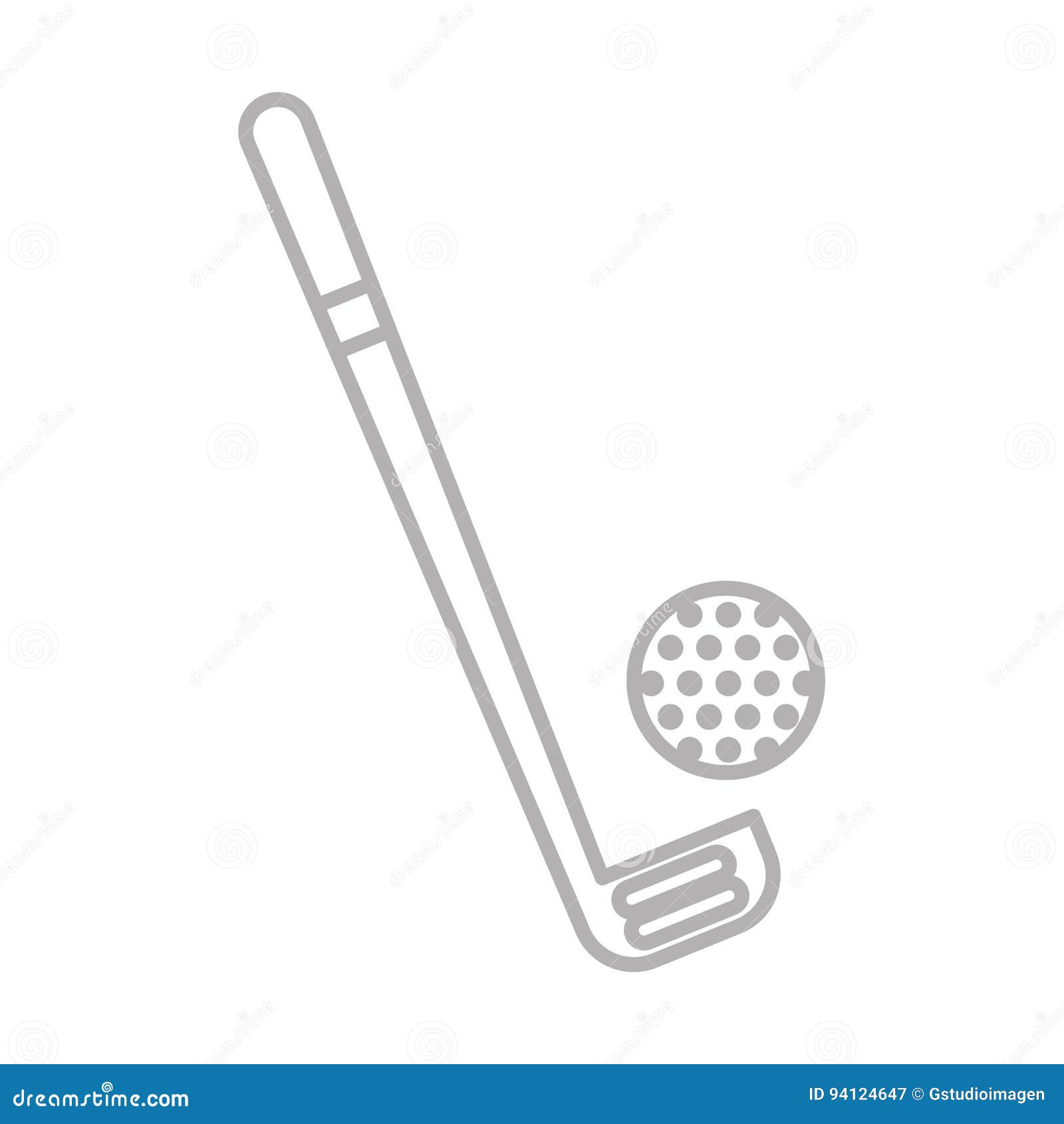 Shadow golf club and ball stock vector. Illustration of player - 94124647