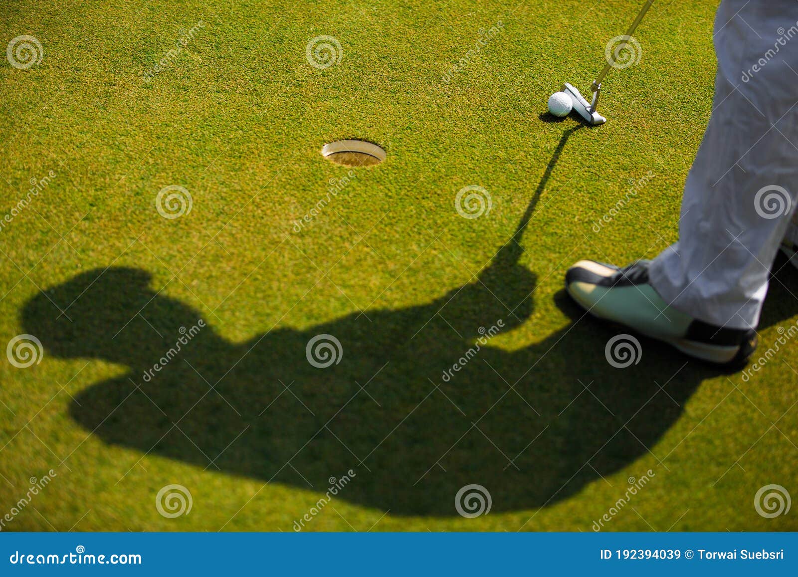 Shadow of Golfer that is Going To Putt Stock Image - Image of golf ...