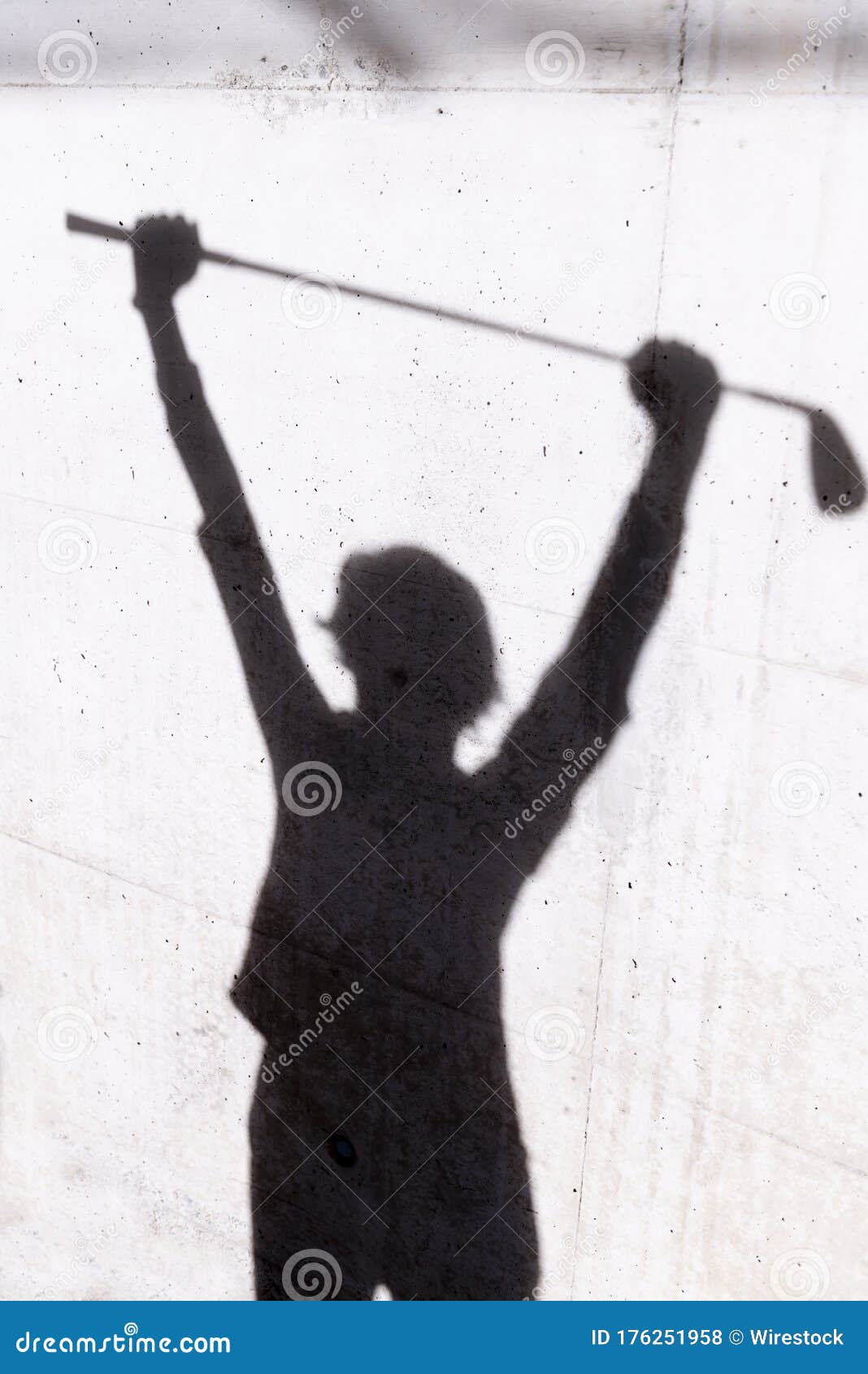 Shadow of a Golfer on the Wall Under the Lights - Background Concept ...