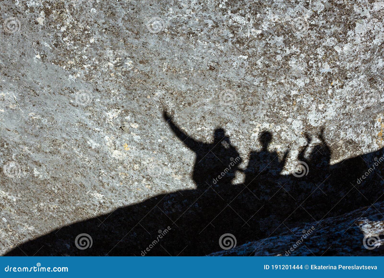 Shadow of a Group of People on a Rock Stock Photo - Image of life ...