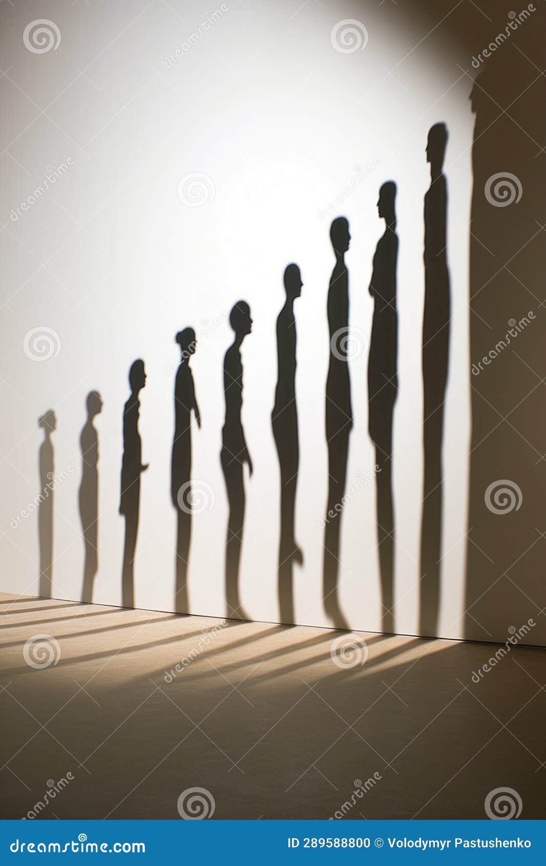 Shadow of Group of People Standing in Row. Generative AI Stock Photo ...