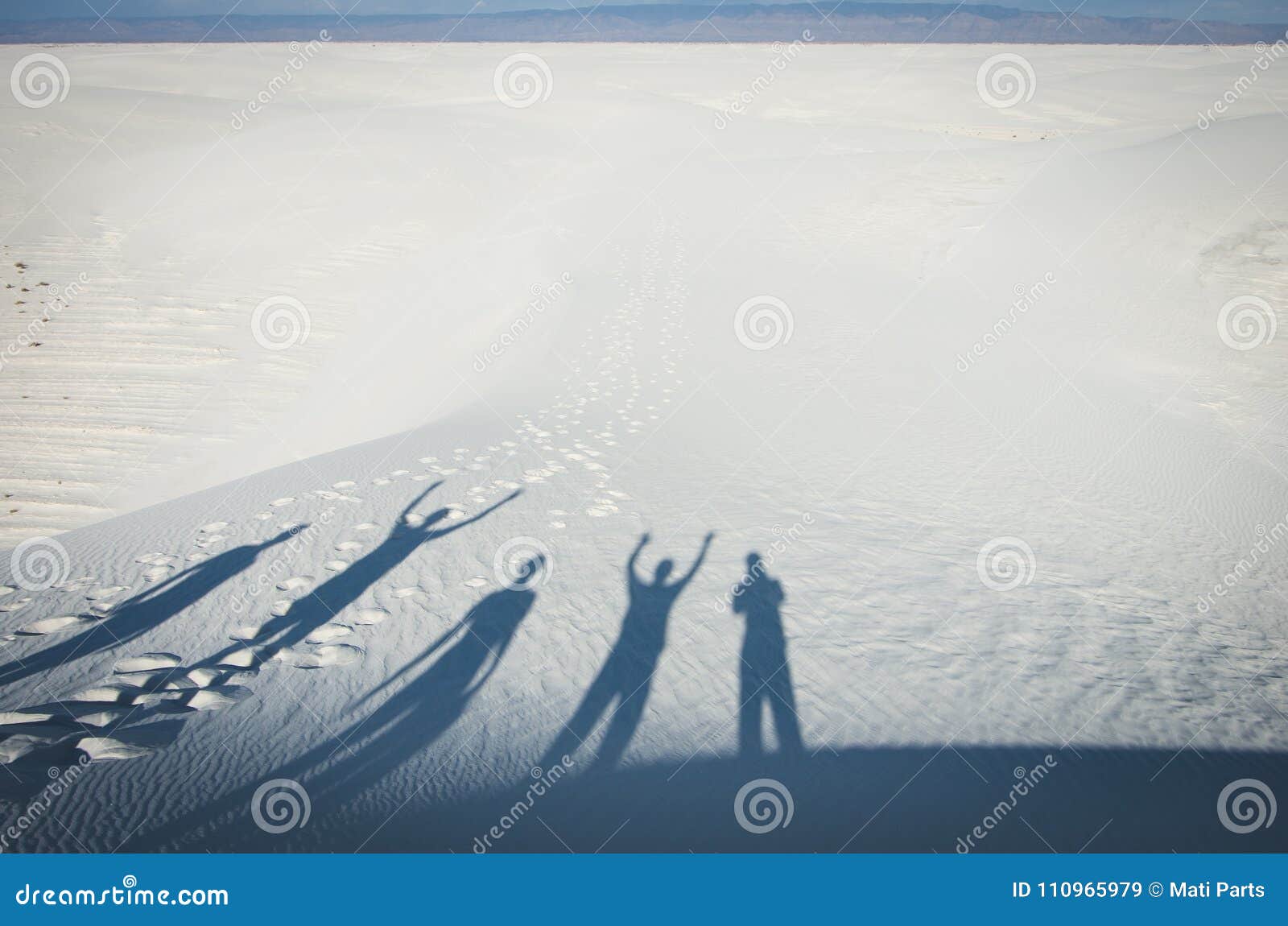 The Shadow of a Group of People on White Sand Dunes Stock Image - Image ...