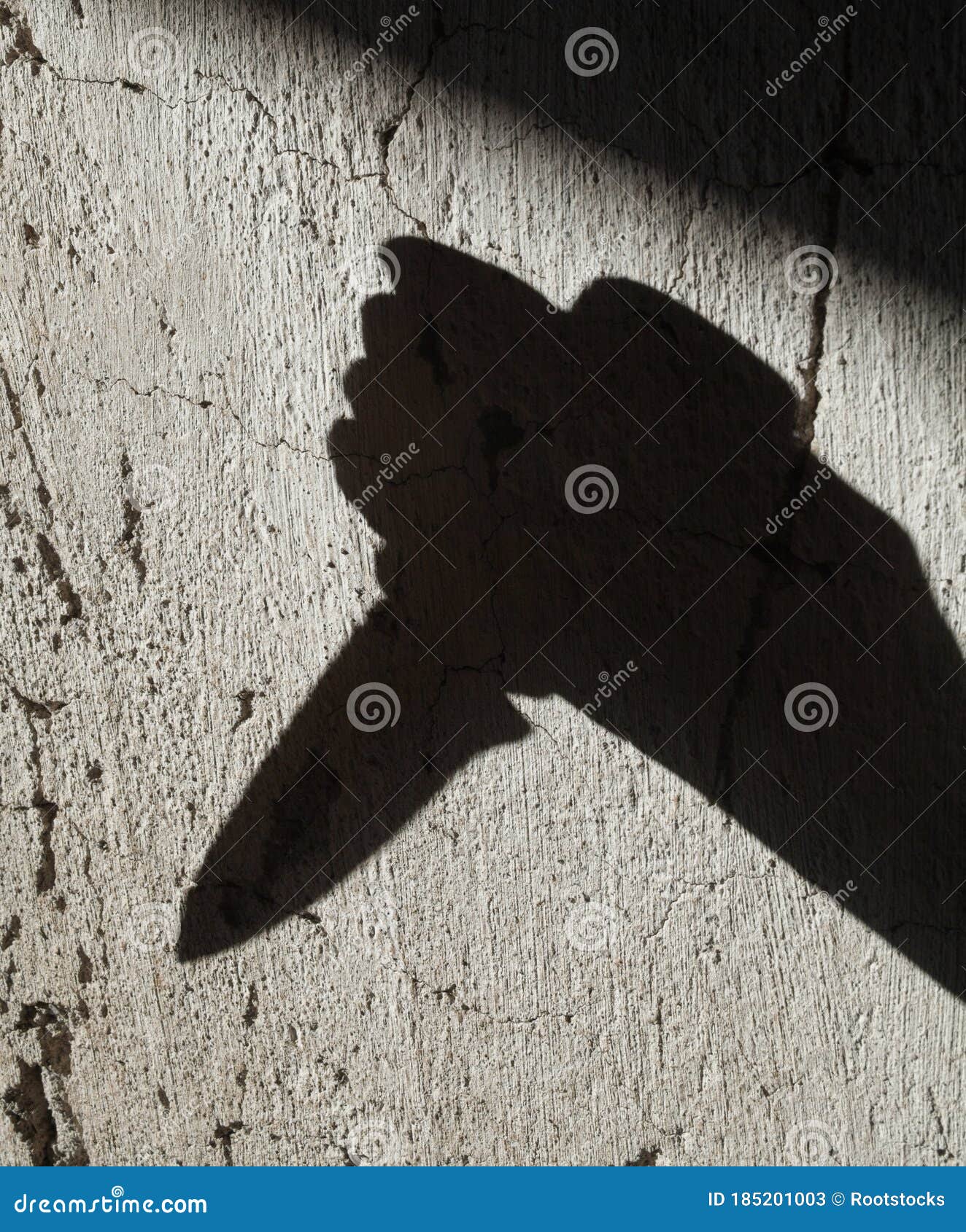 Shadow of the Hand Holding a Knife Stock Image - Image of offender ...