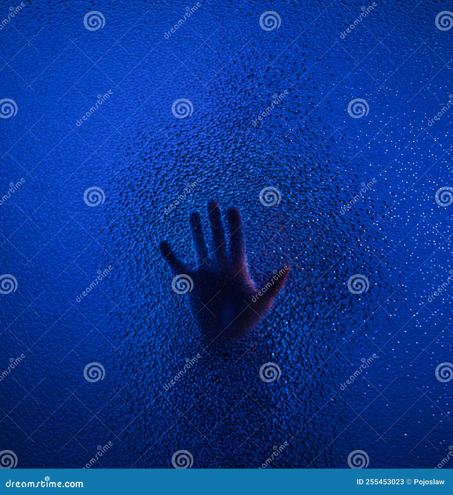 The Shadow of Human Hand Behind the Glass. Stock Image - Image of ...