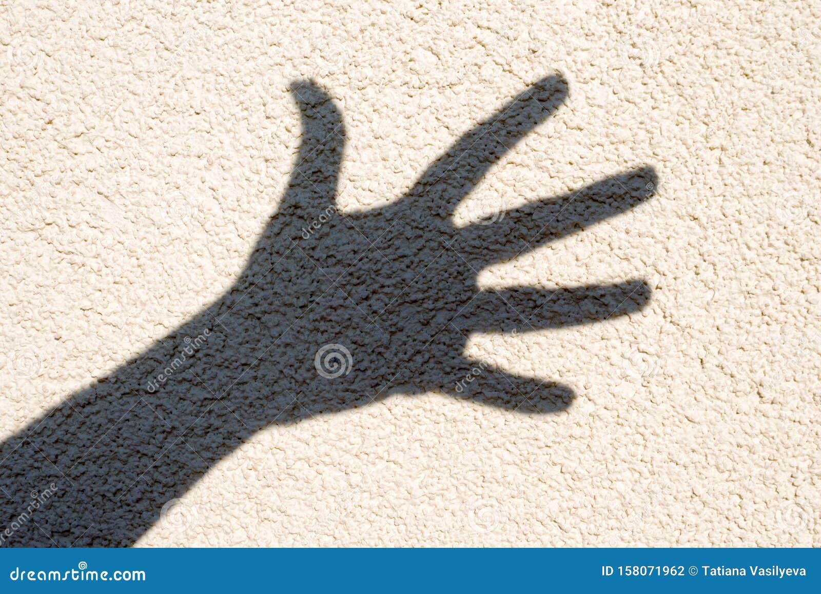 Shadow of a Hand on a Light Wall. Stock Photo - Image of lightlighting ...