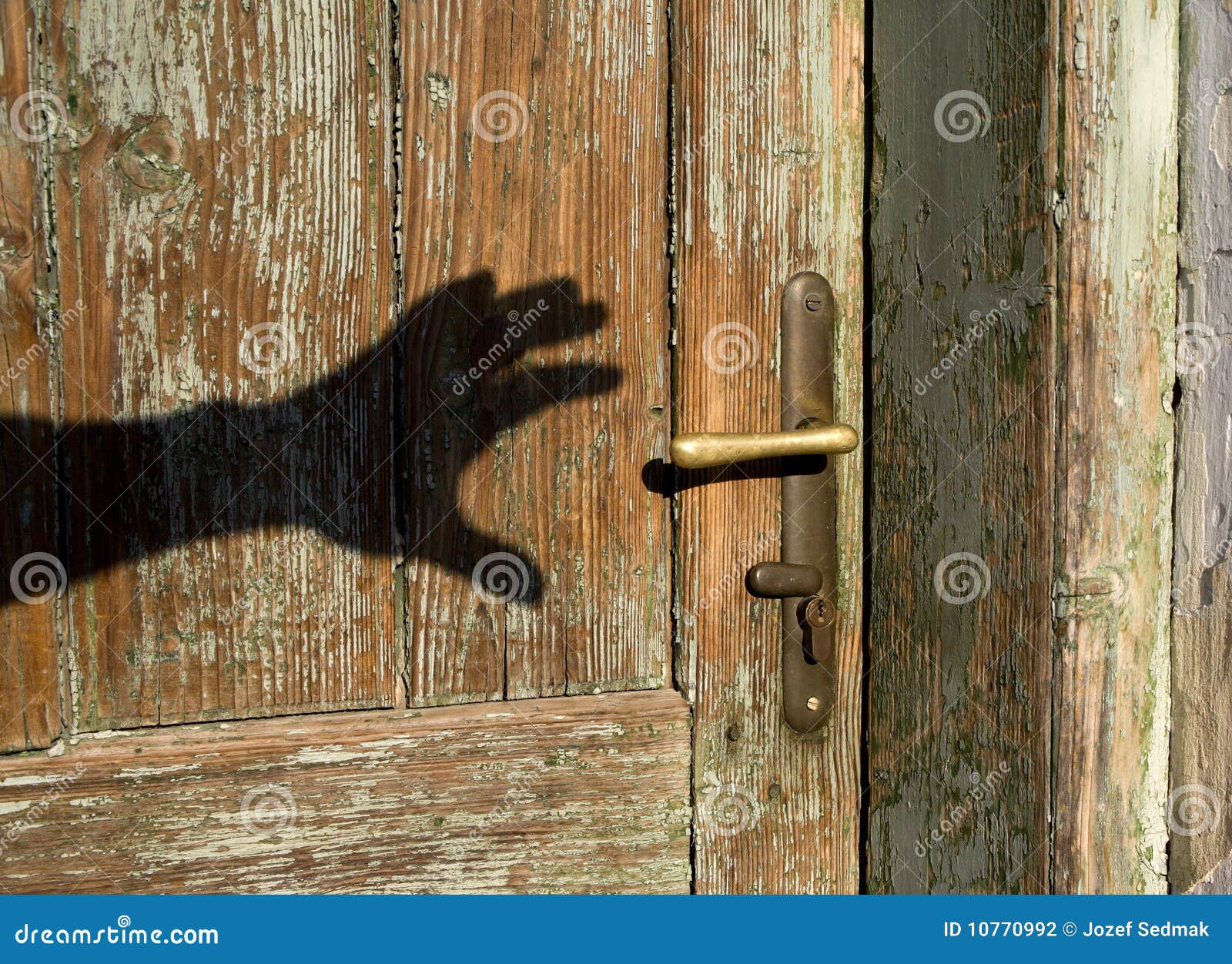 Shadow of Hand and Old Door Stock Photo - Image of devil, evil: 10770992