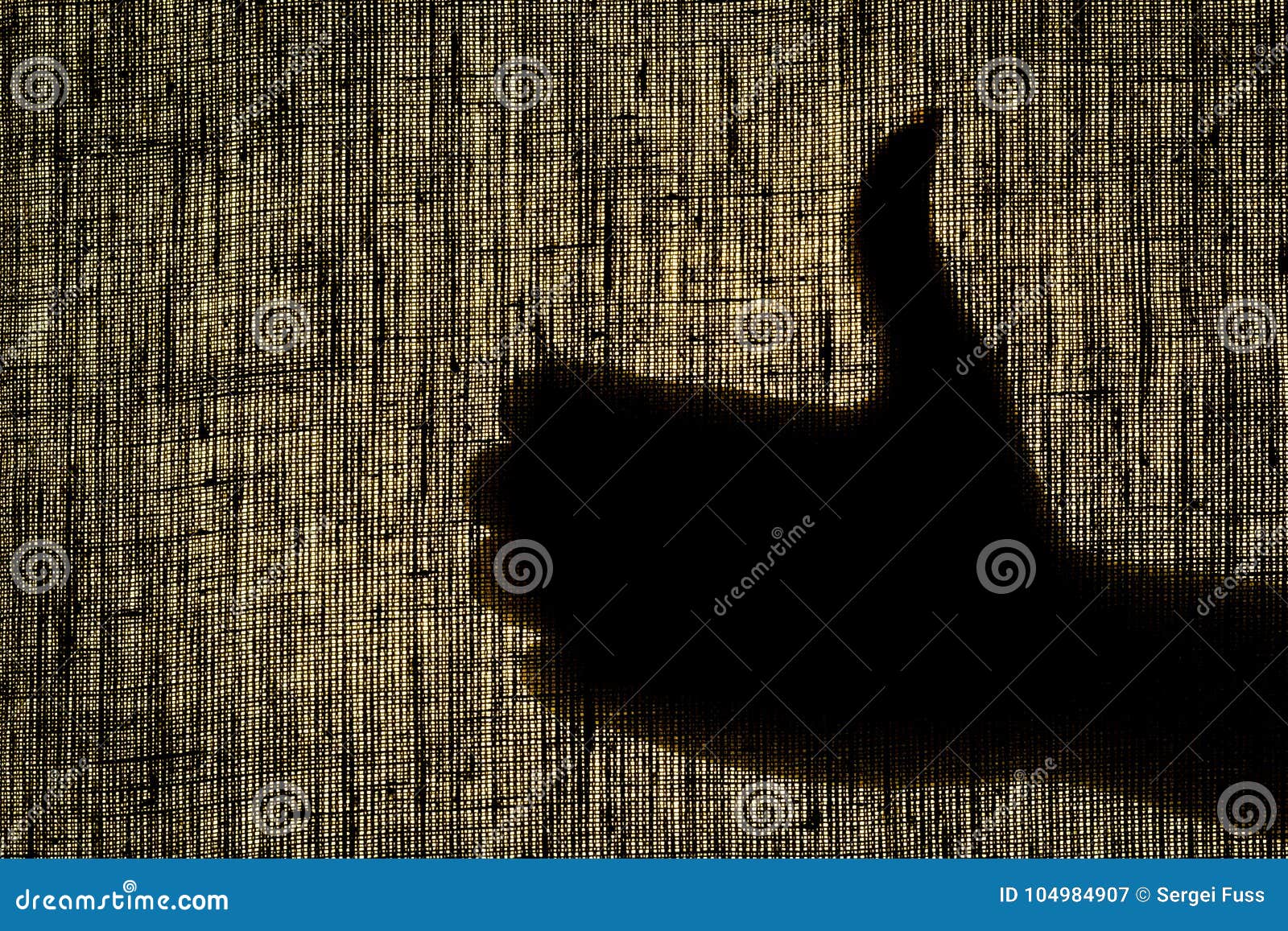 The Shadow Hand Shows the Gesture Well, Like a Gesture on a Worn Stock ...